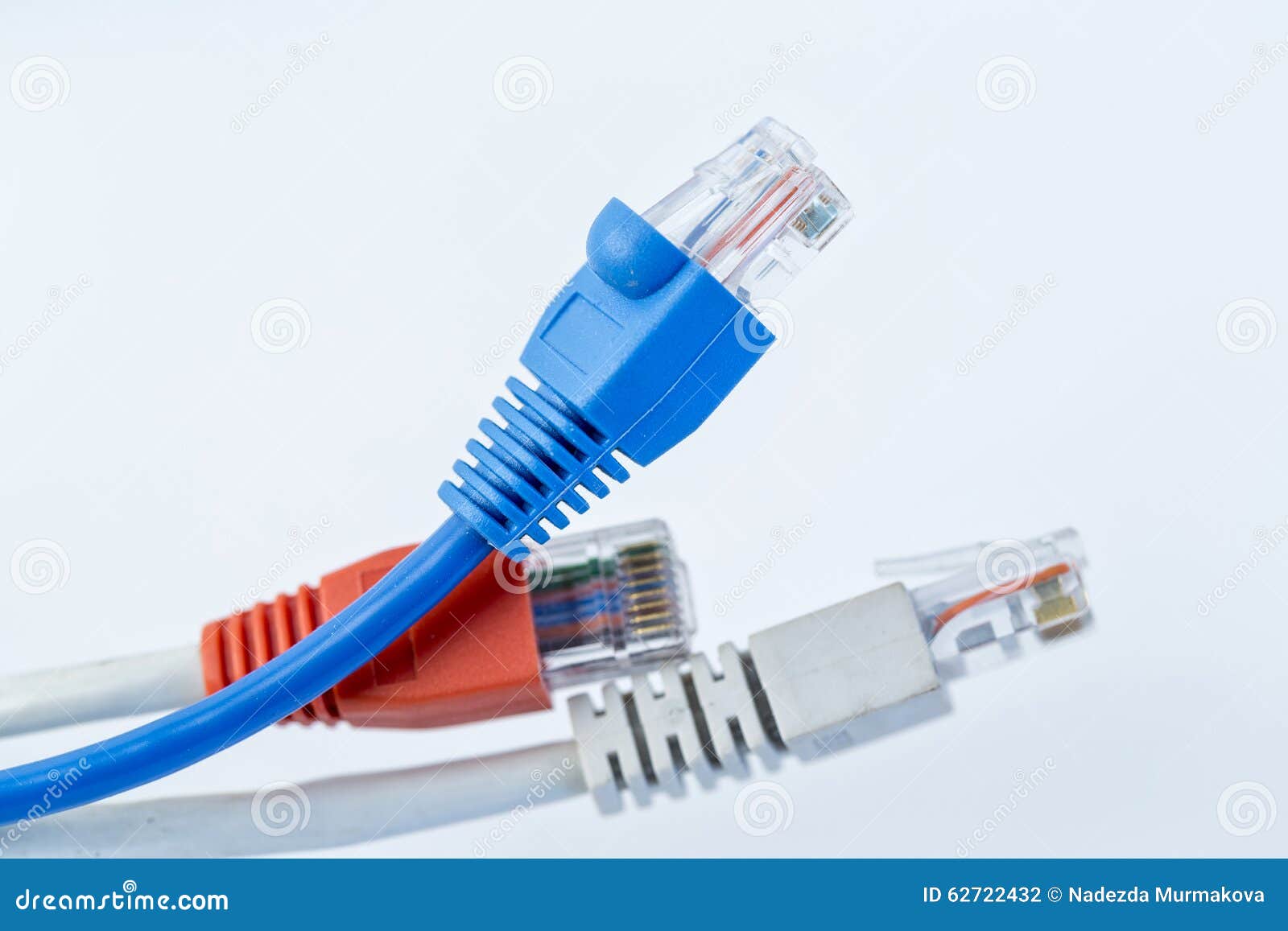 Colorful Network Cable with RJ45 Connectors Stock Photo - Image of ...