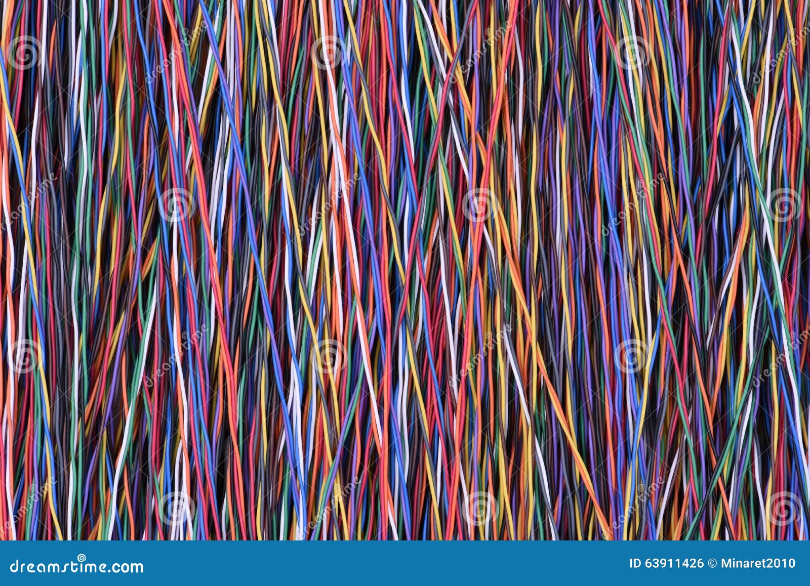 Colorful Network Cable and Wire Stock Photo - Image of computer ...
