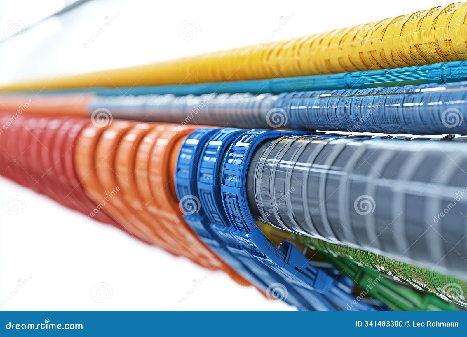 Colorful Network Cables Neatly Aligned and Bundled Symbolizing ...