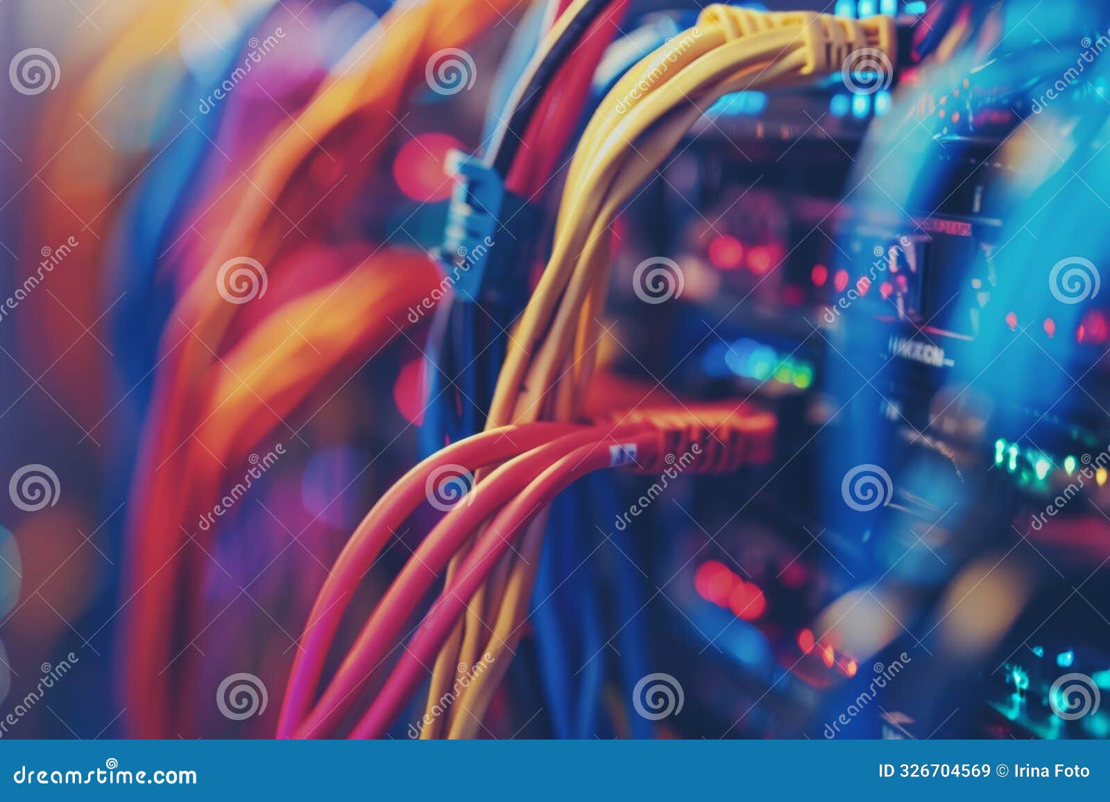 Colorful Network Cables in Server Room Technology Concept Stock Image ...