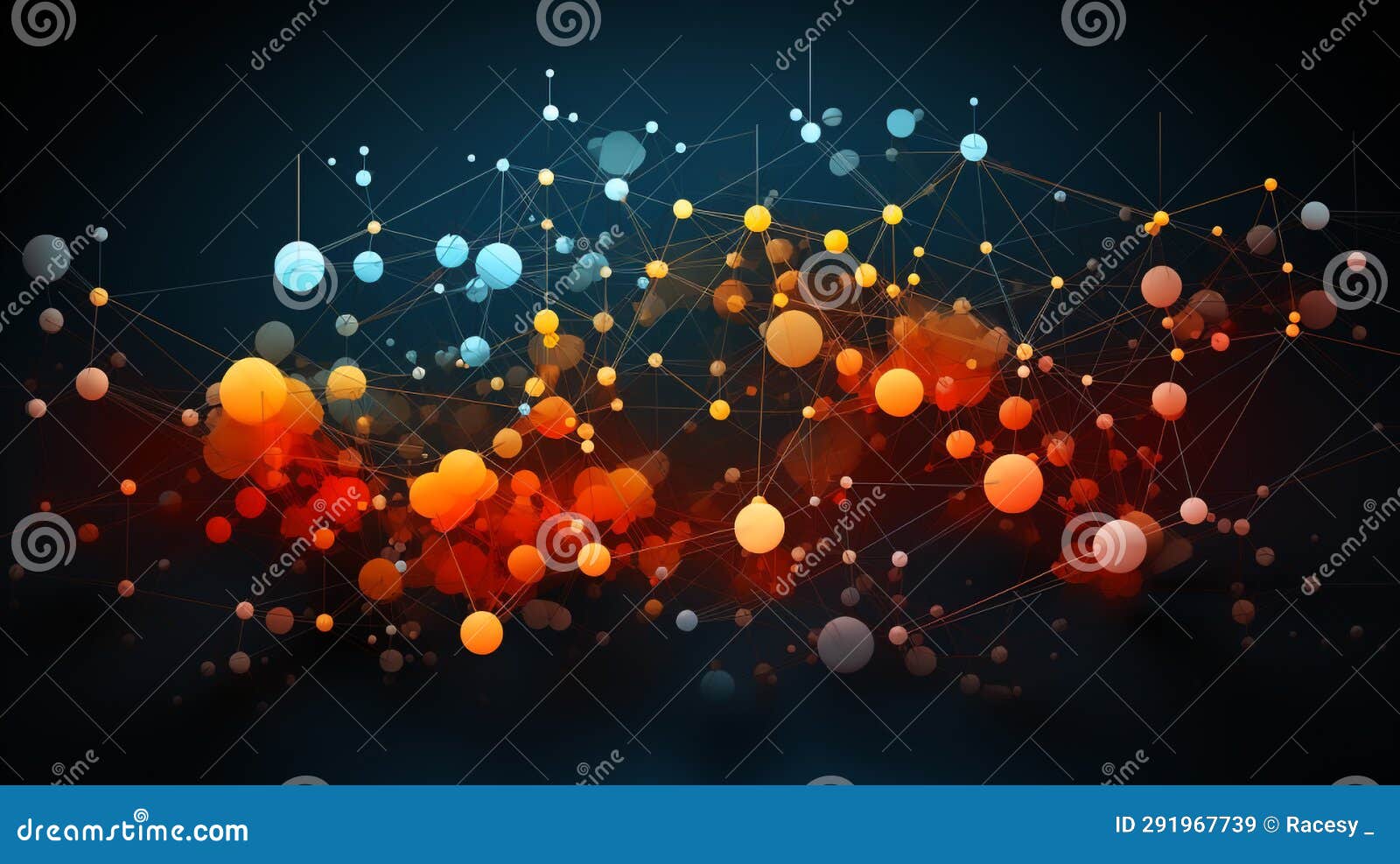 Colorful Network Graph Illustration Stock Illustration - Illustration ...