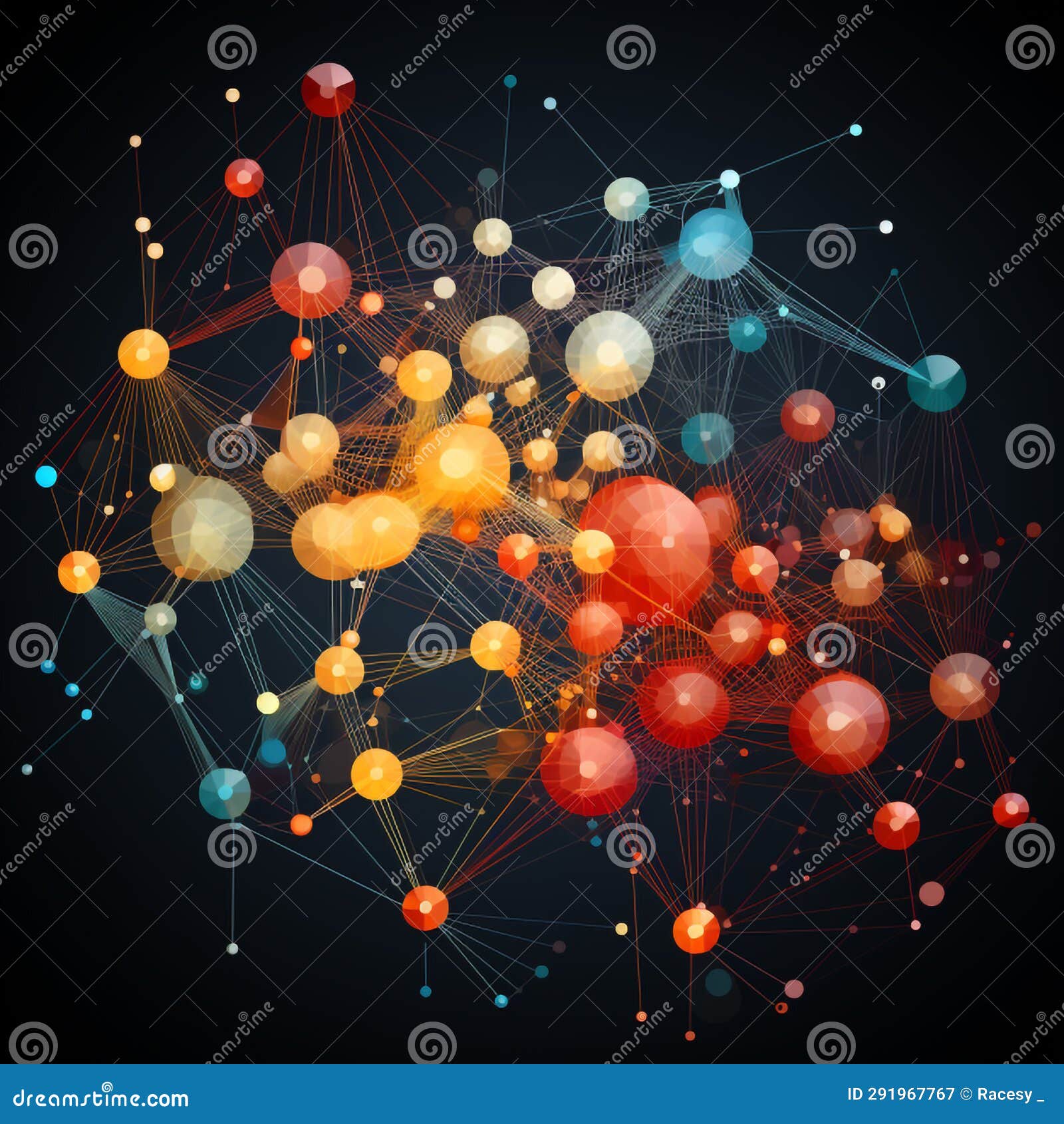 Colorful Network Graph Illustration Stock Illustration - Illustration ...