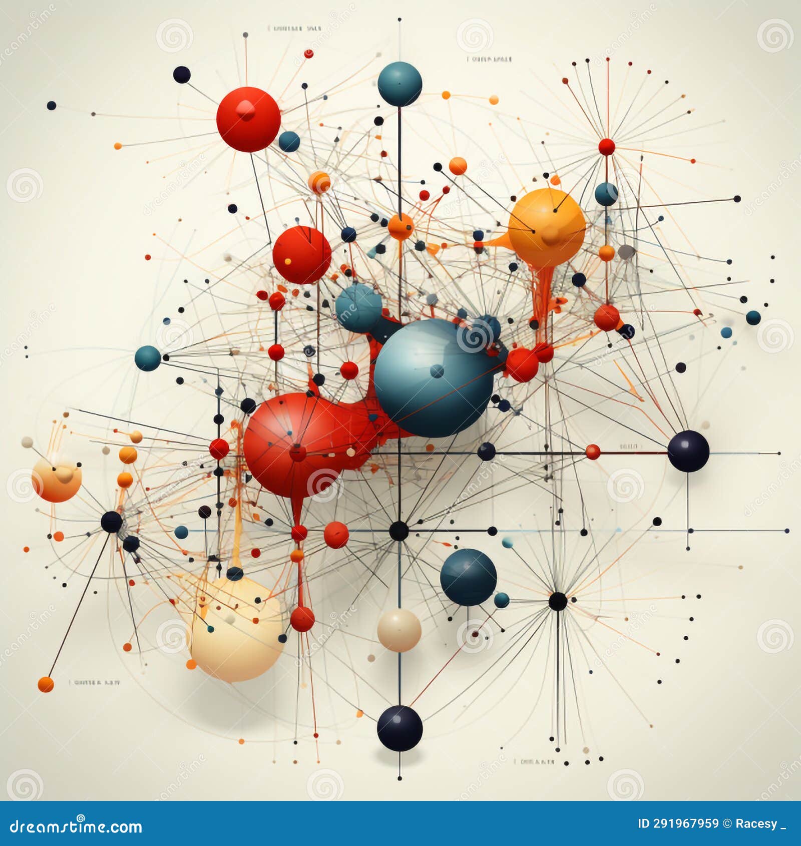 Colorful Network Graph Illustration Stock Illustration - Illustration ...