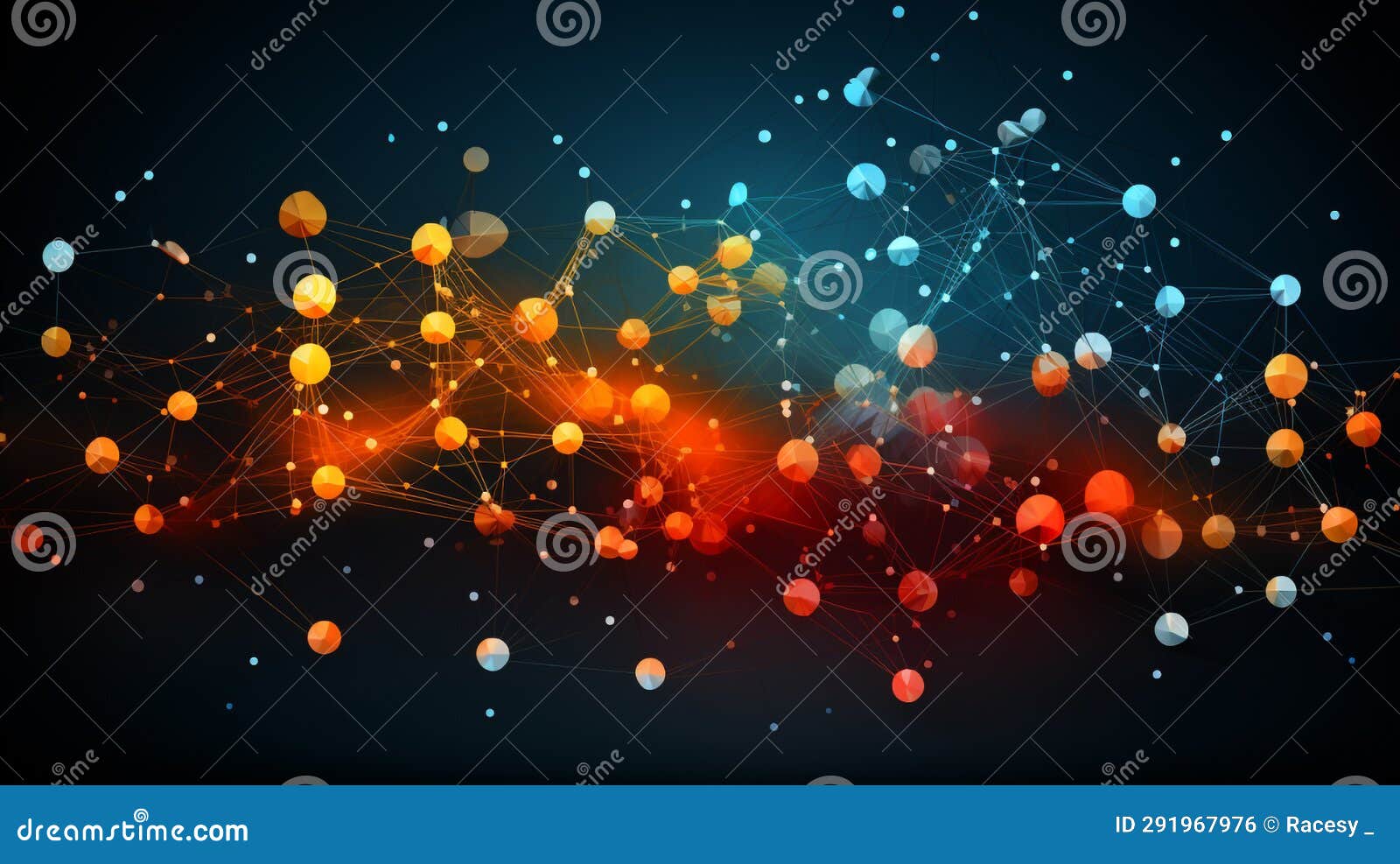 Colorful Network Graph Illustration Stock Illustration - Illustration ...