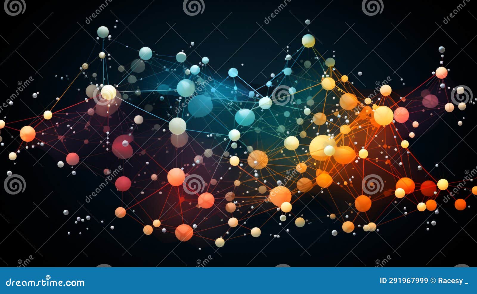 Colorful Network Graph Illustration Stock Illustration - Illustration ...