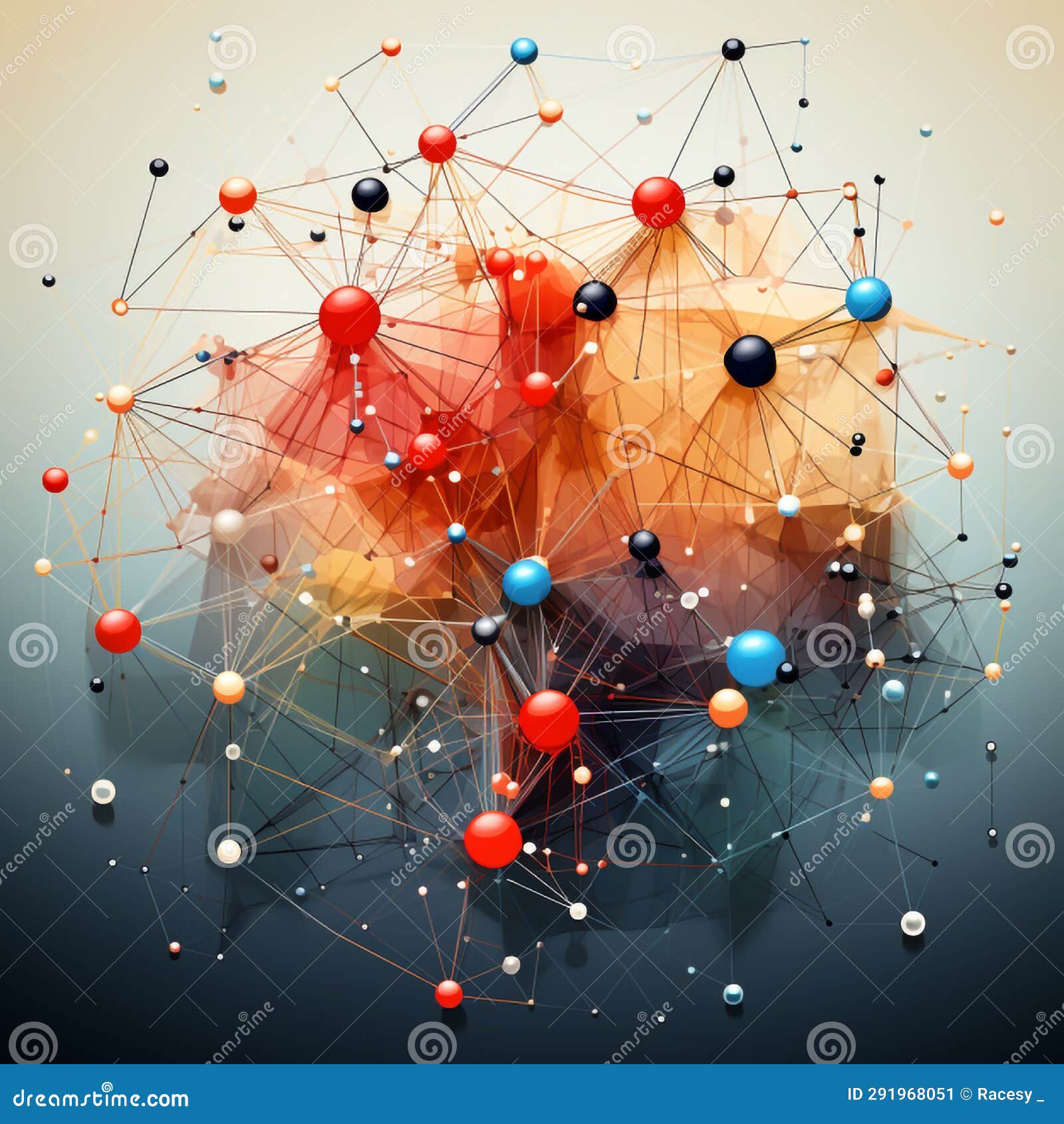 Colorful Network Graph Illustration Stock Illustration - Illustration ...