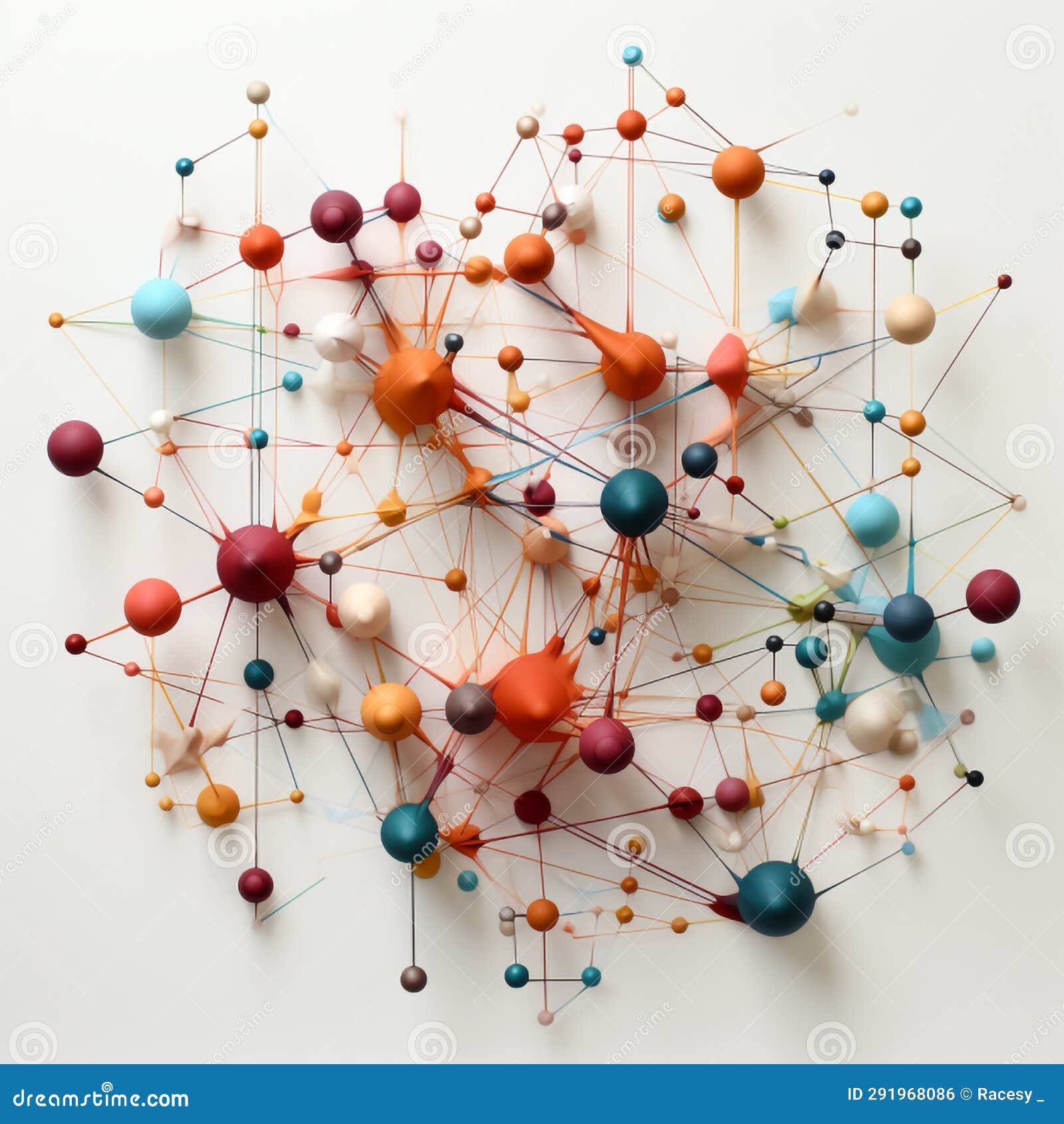 Colorful Network Graph Illustration Stock Illustration - Illustration ...
