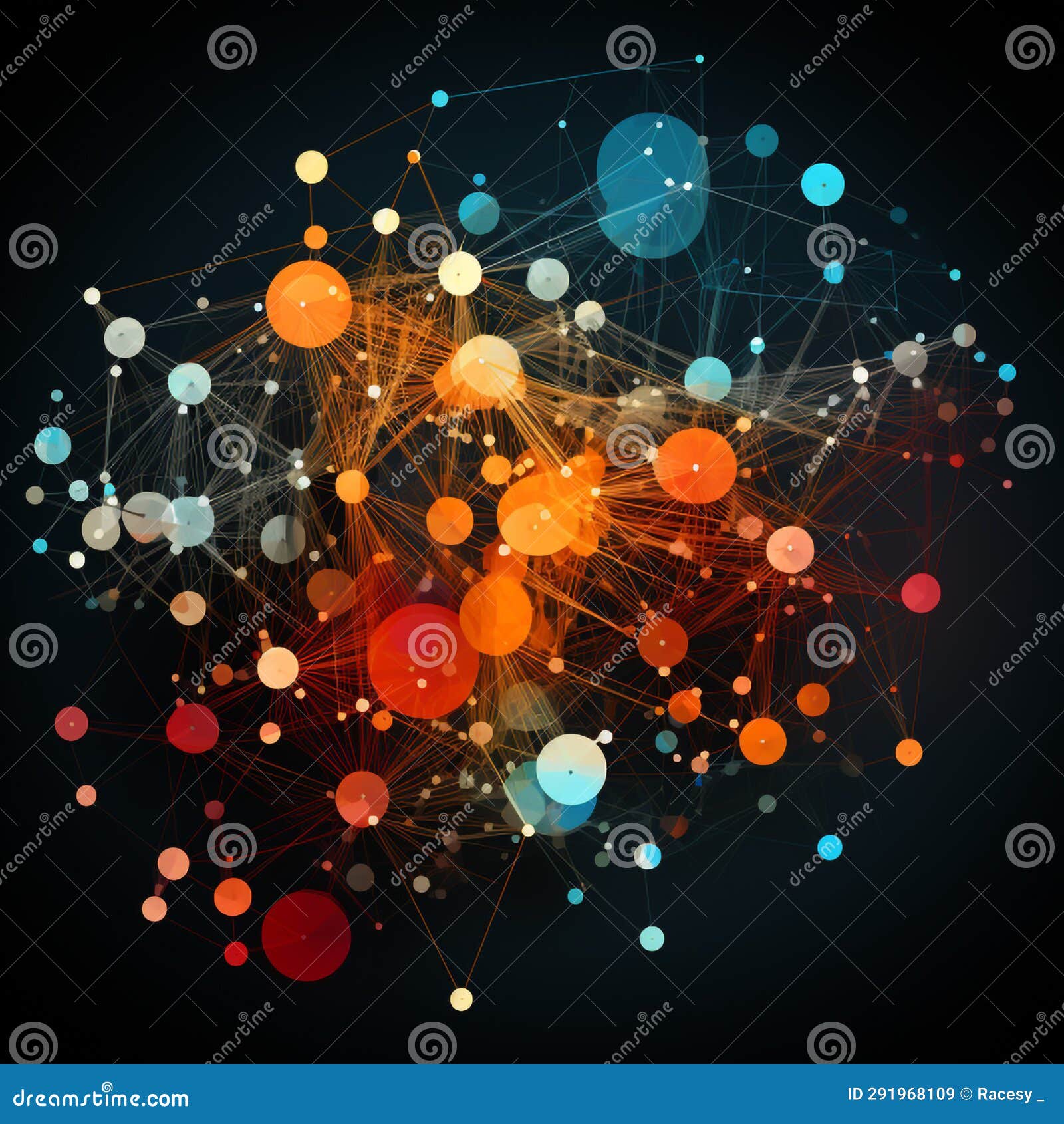 Colorful Network Graph Illustration Stock Illustration - Illustration ...
