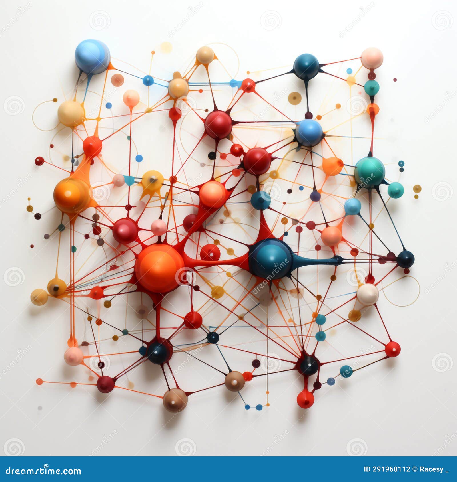 Colorful Network Graph Illustration Stock Illustration - Illustration ...