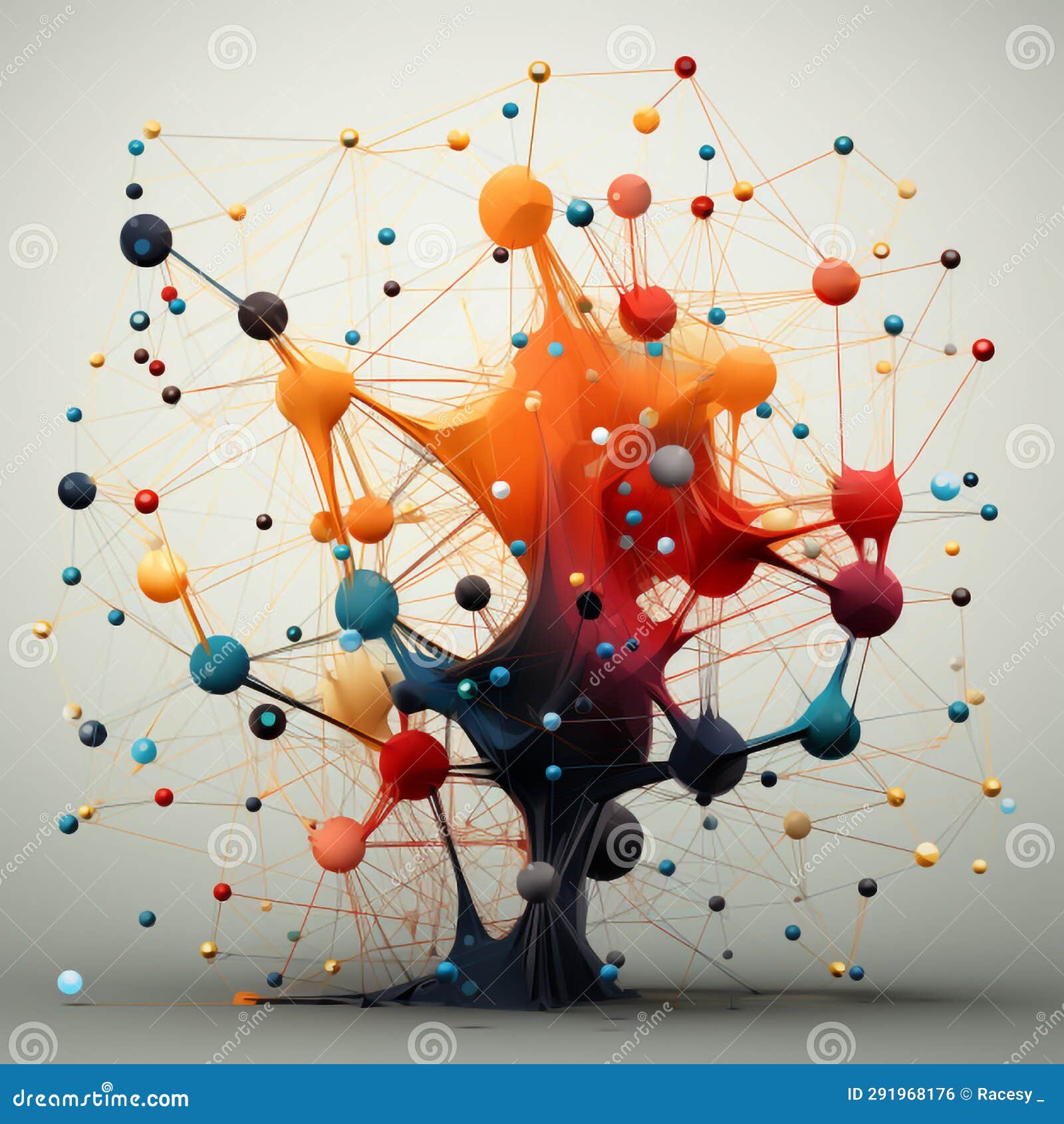 Colorful Network Graph Illustration Stock Illustration - Illustration ...