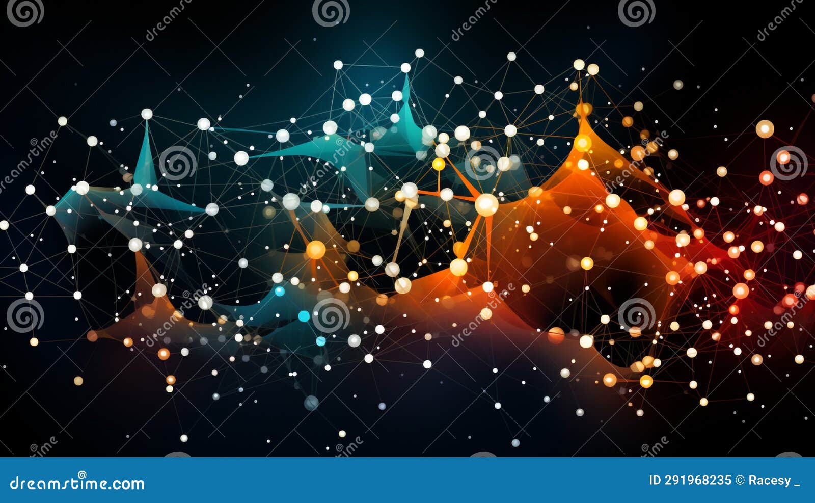 Colorful Network Graph Illustration Stock Illustration - Illustration ...