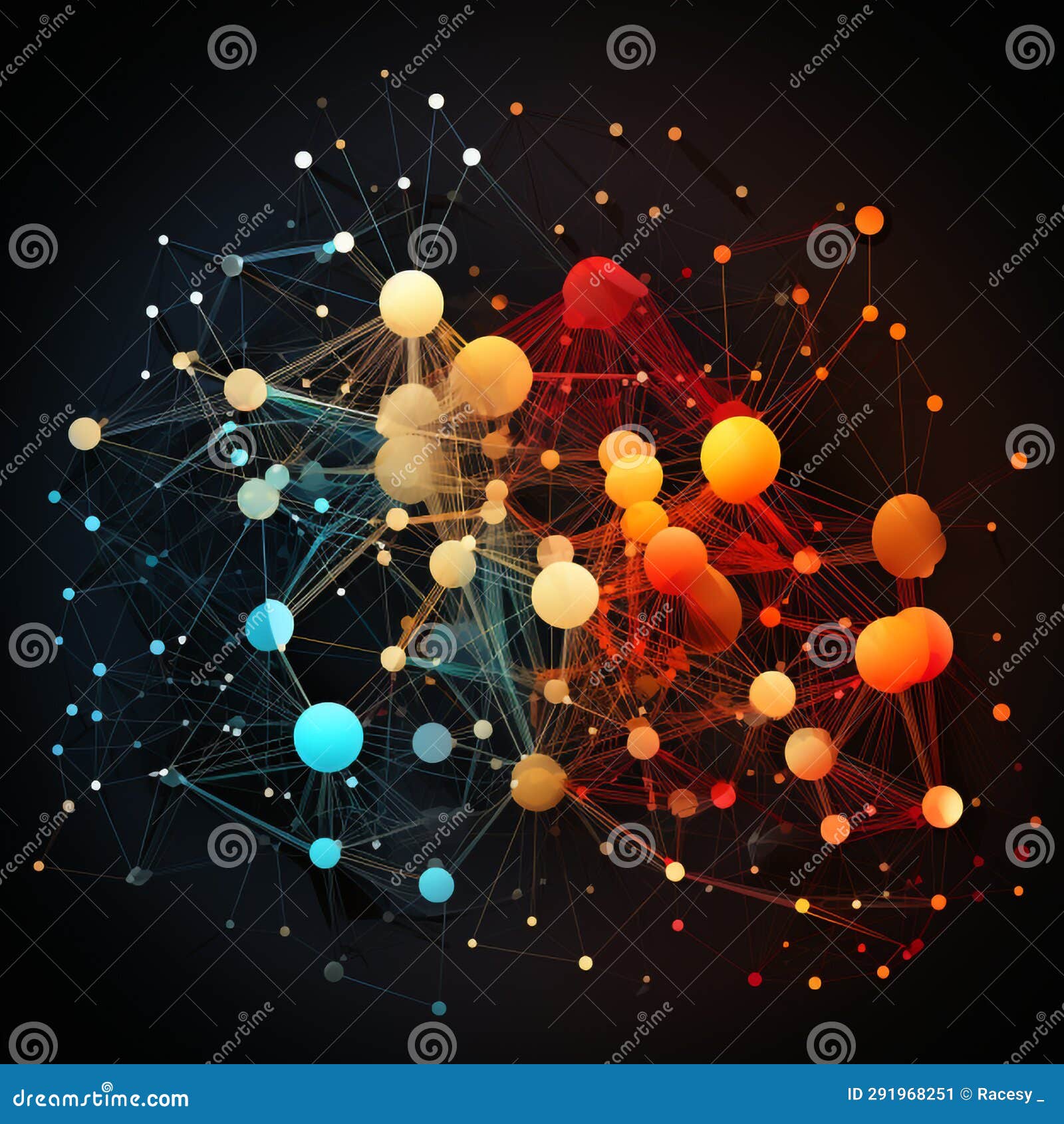 Colorful Network Graph Illustration Stock Illustration - Illustration ...