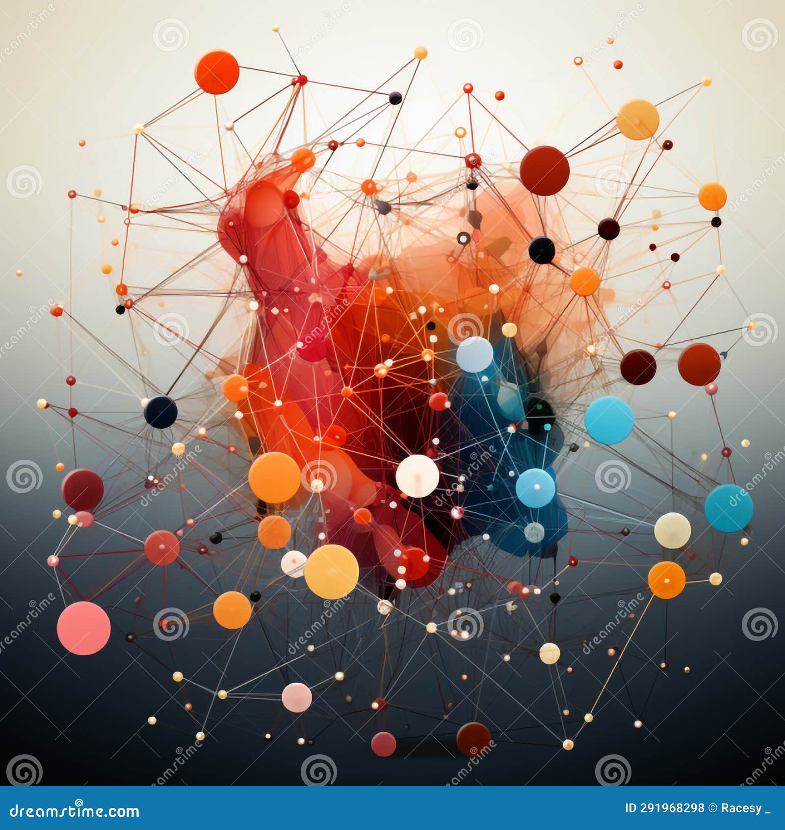 Colorful Network Graph Illustration Stock Illustration - Illustration ...