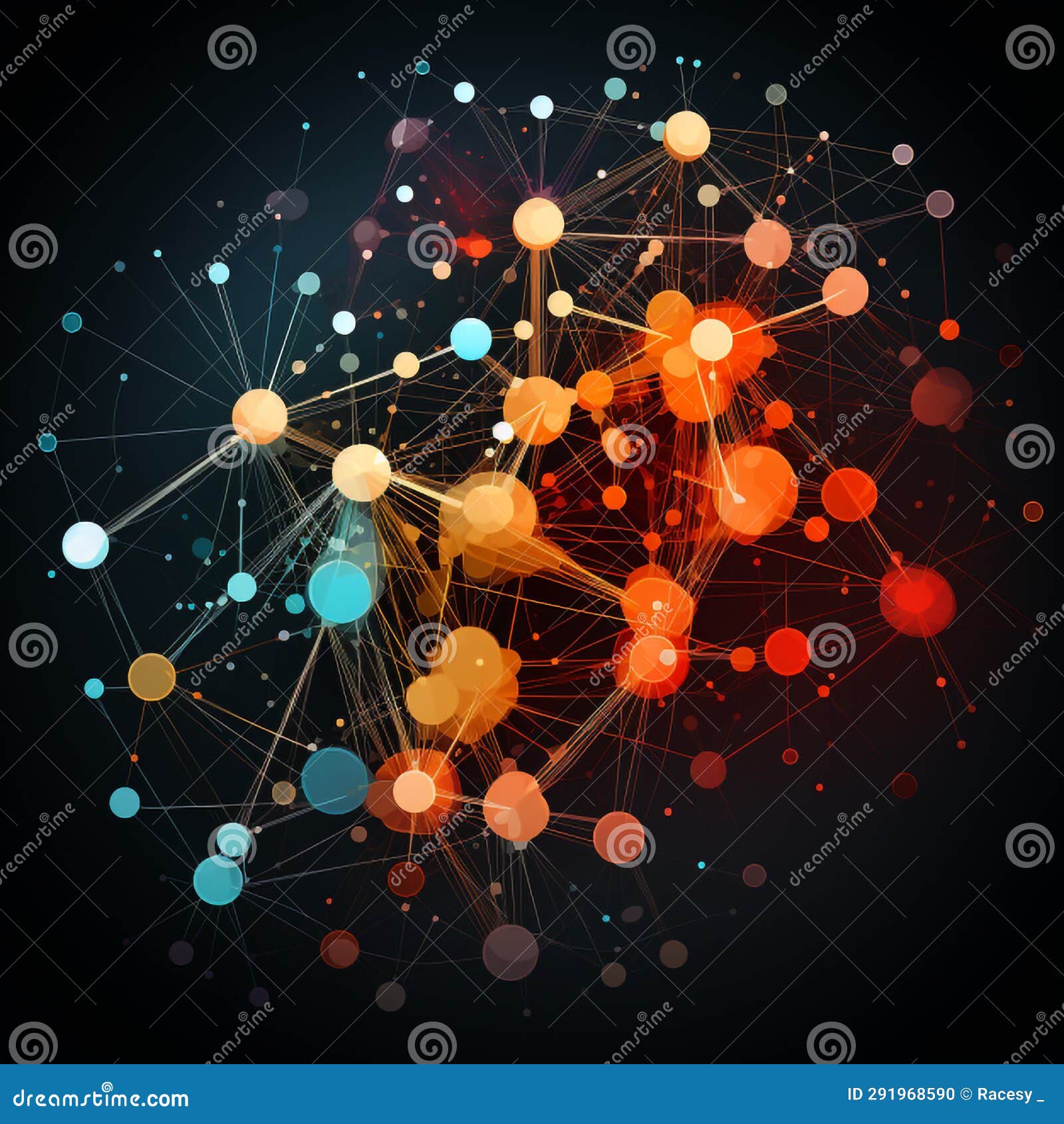 Colorful Network Graph Illustration Stock Illustration - Illustration ...