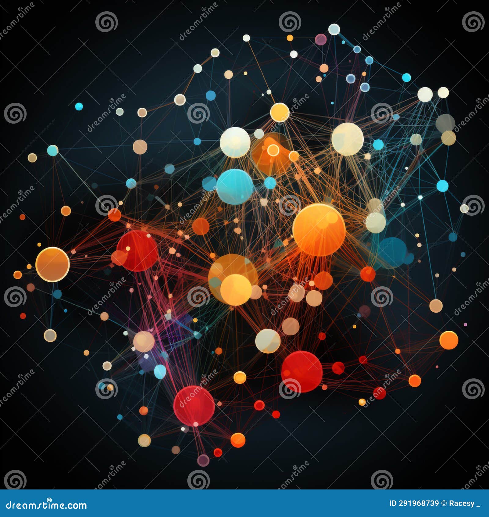 Colorful Network Graph Illustration Stock Illustration - Illustration ...