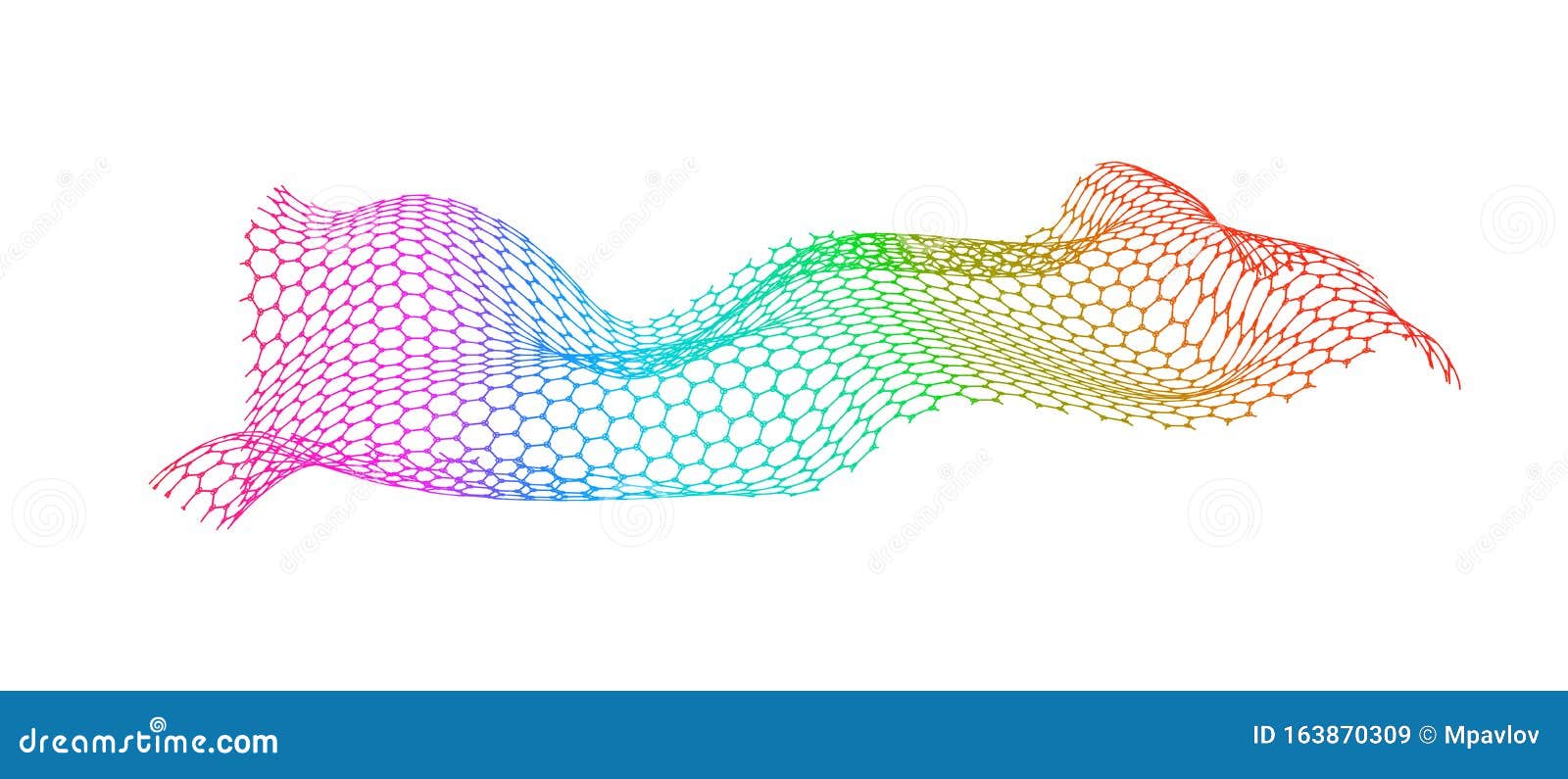 Colorful Network of Hexagons Connected by Circles. the Structural ...