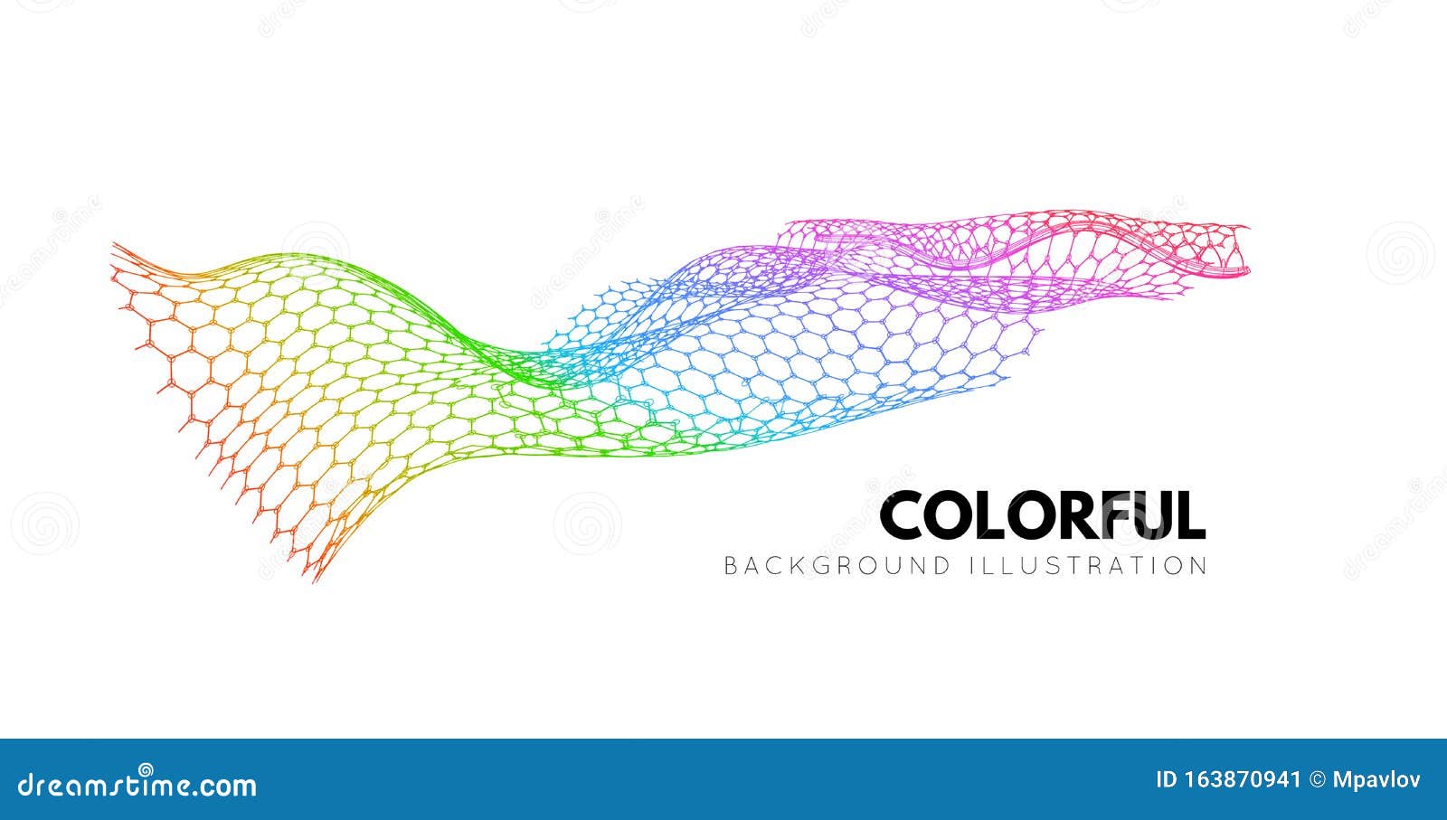 Colorful Network of Hexagons Connected by Circles. the Structural ...