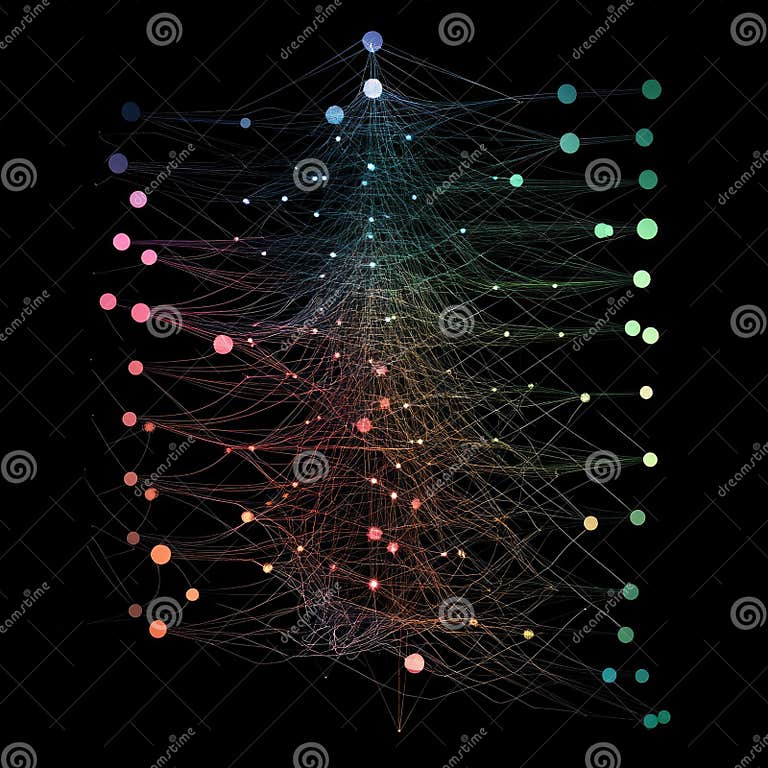 Colorful Network Visualization Representing Data Connections and Nodes Stock Photo - Image of ...