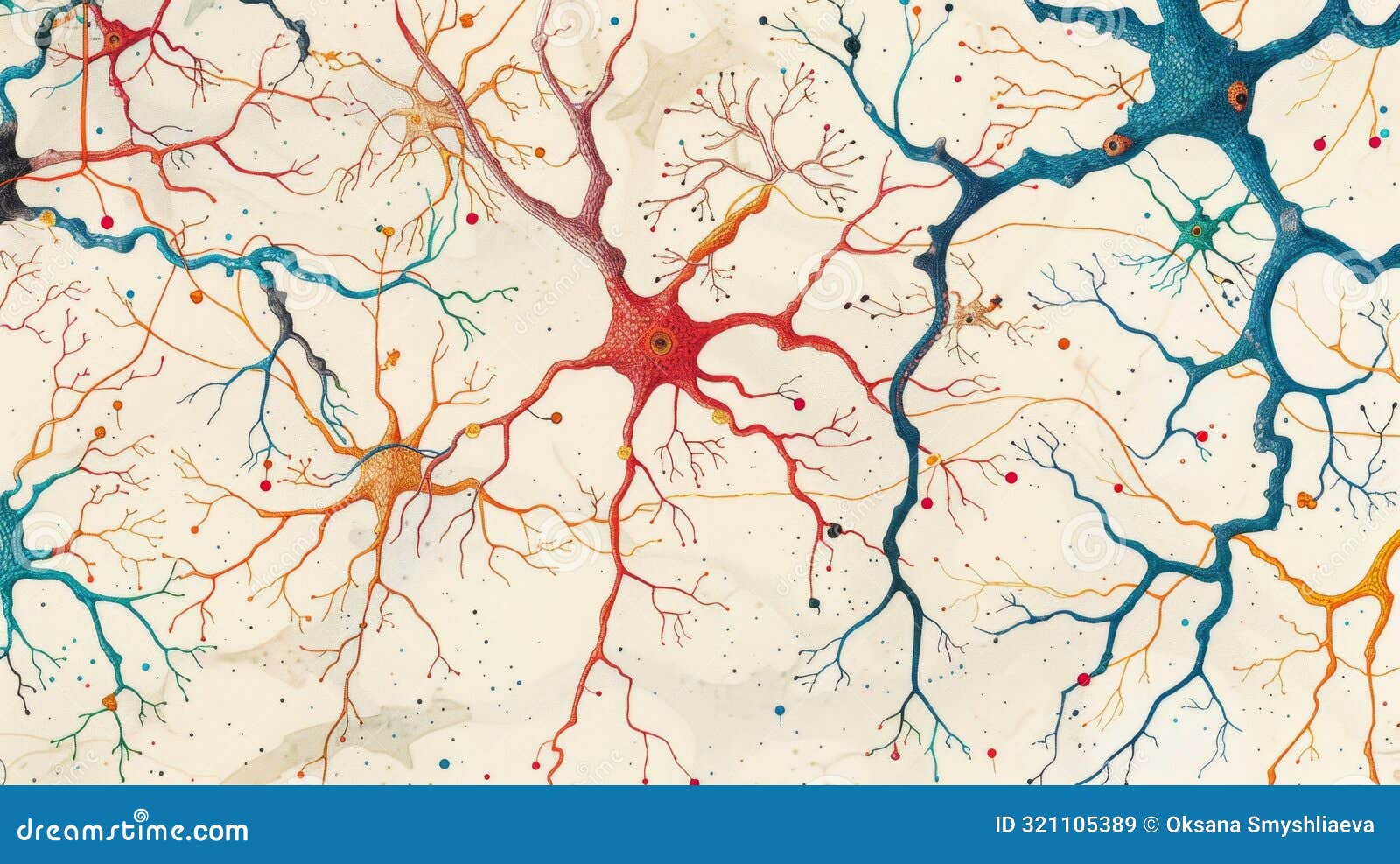 Colorful Neuronal Networks Abstract Background Illustration Stock Image ...