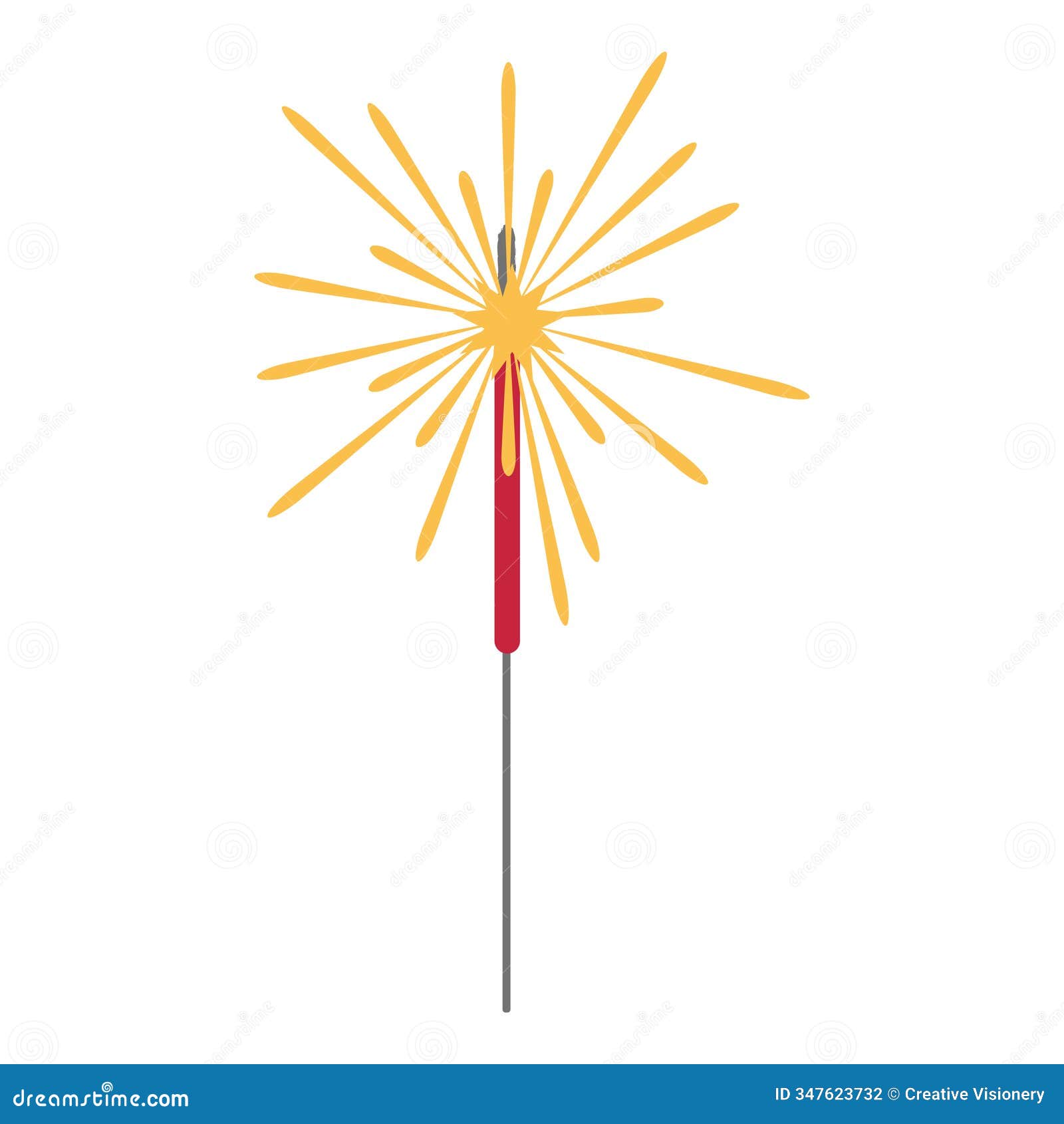 Colorful New Year Fireworks Stick Decoration Stock Vector ...