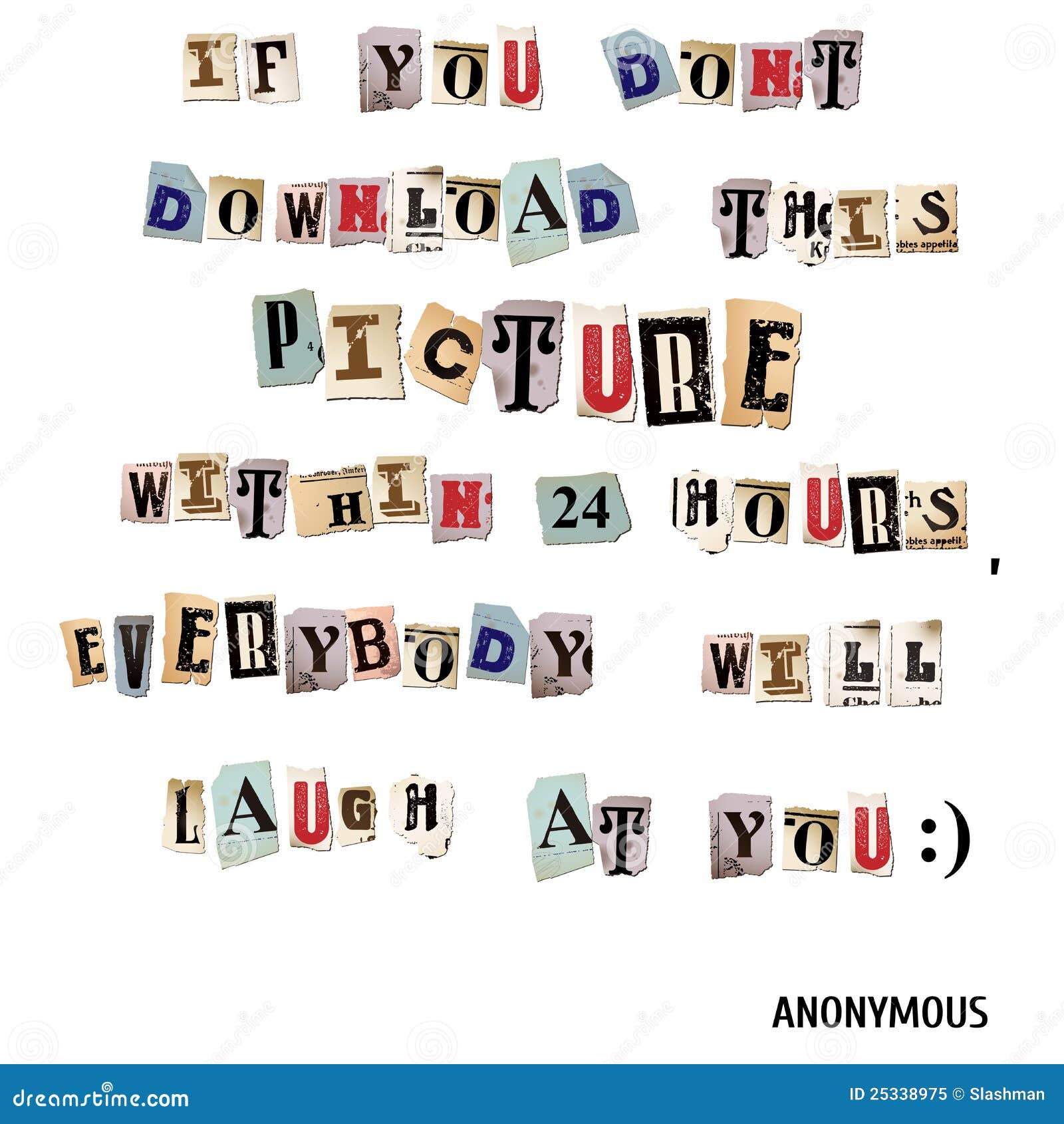 Colorful Newspaper Alphabet. Hand Made Anonymous Set. Vector Letters ...