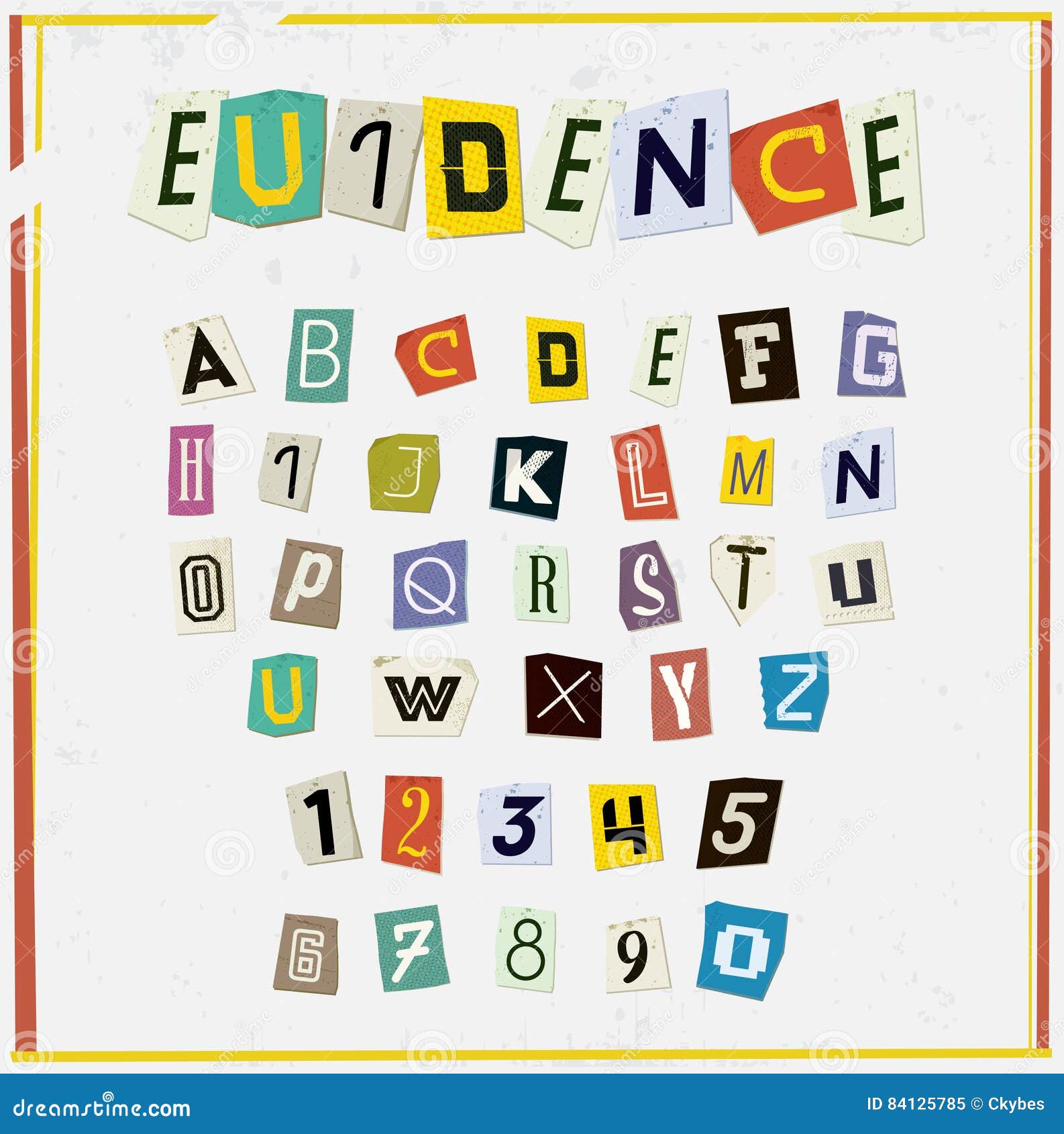 Colorful Newspaper Cut Letters Set Stock Vector - Illustration of news ...