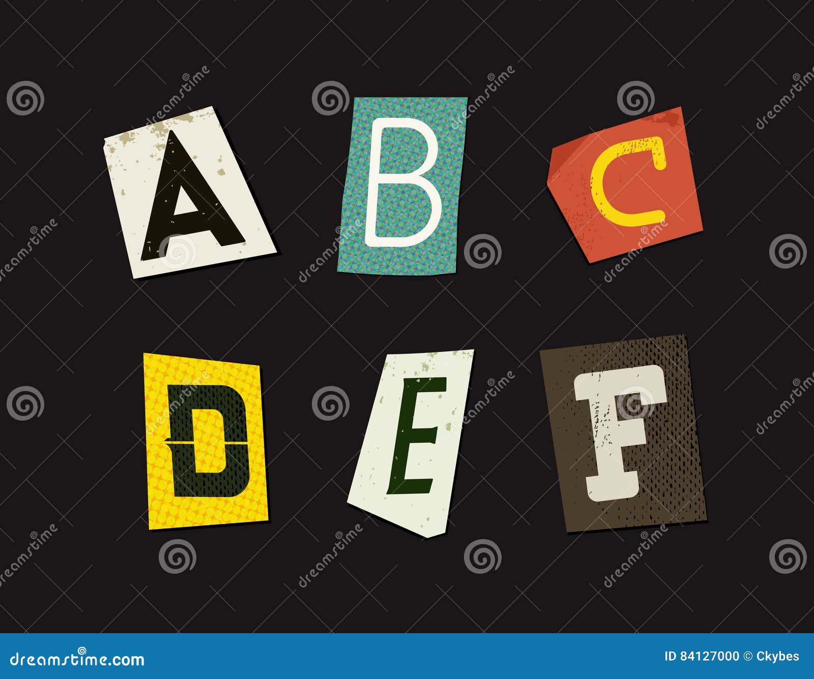 Colorful Newspaper Cut Letters Set Stock Vector - Illustration of ...