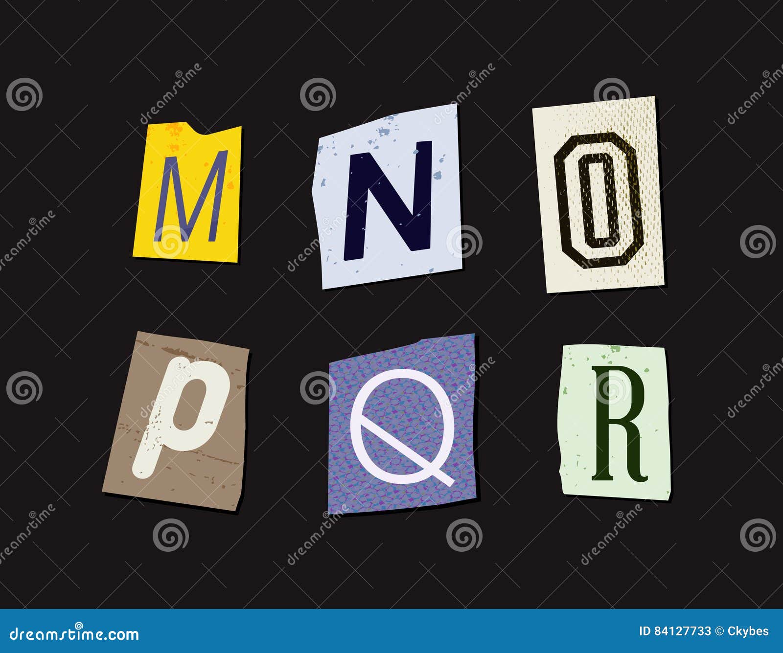 Colorful Newspaper Cut Letters Set Stock Vector - Illustration of paper ...