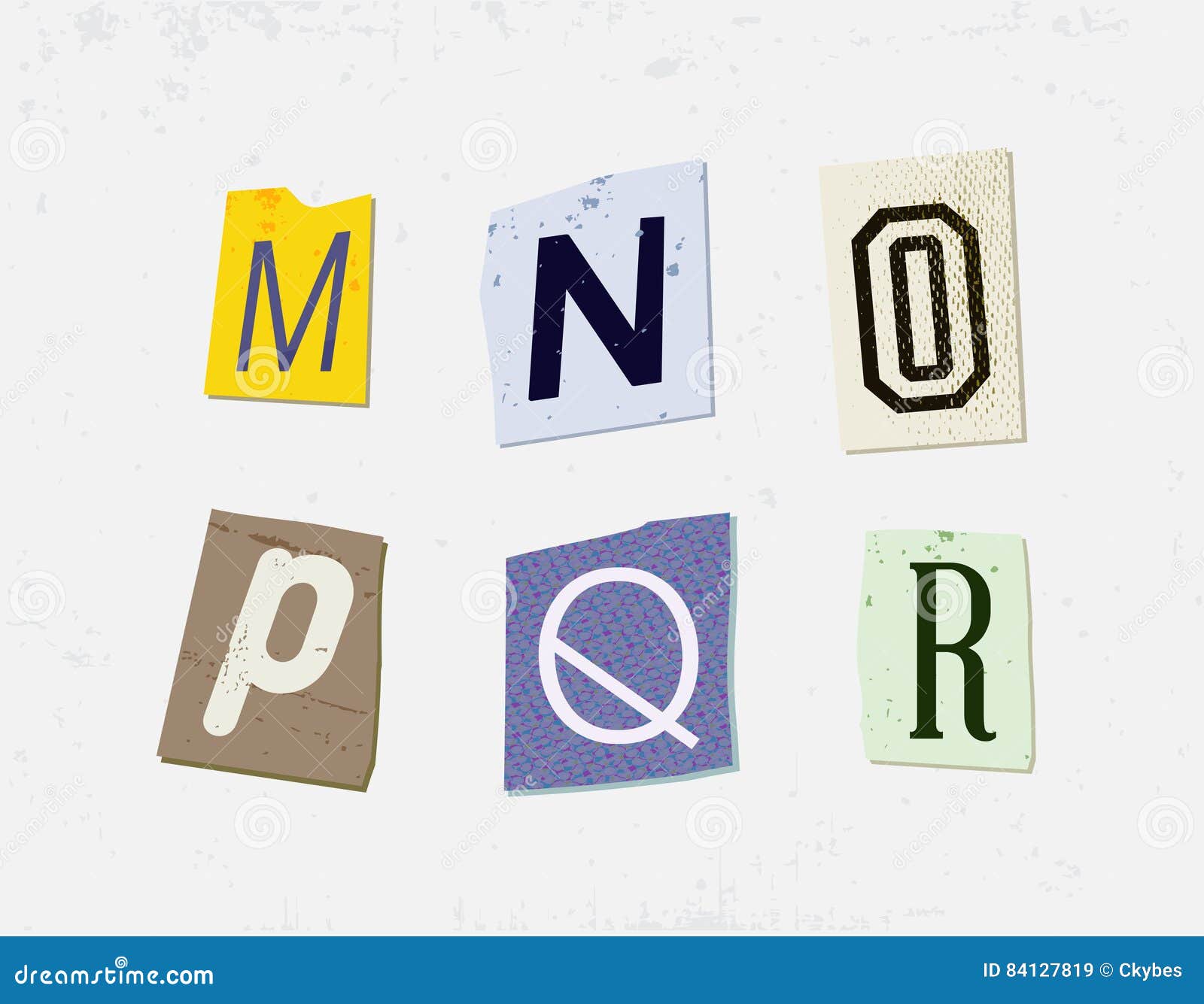 Colorful Newspaper Cut Letters Set Stock Vector - Illustration of ...