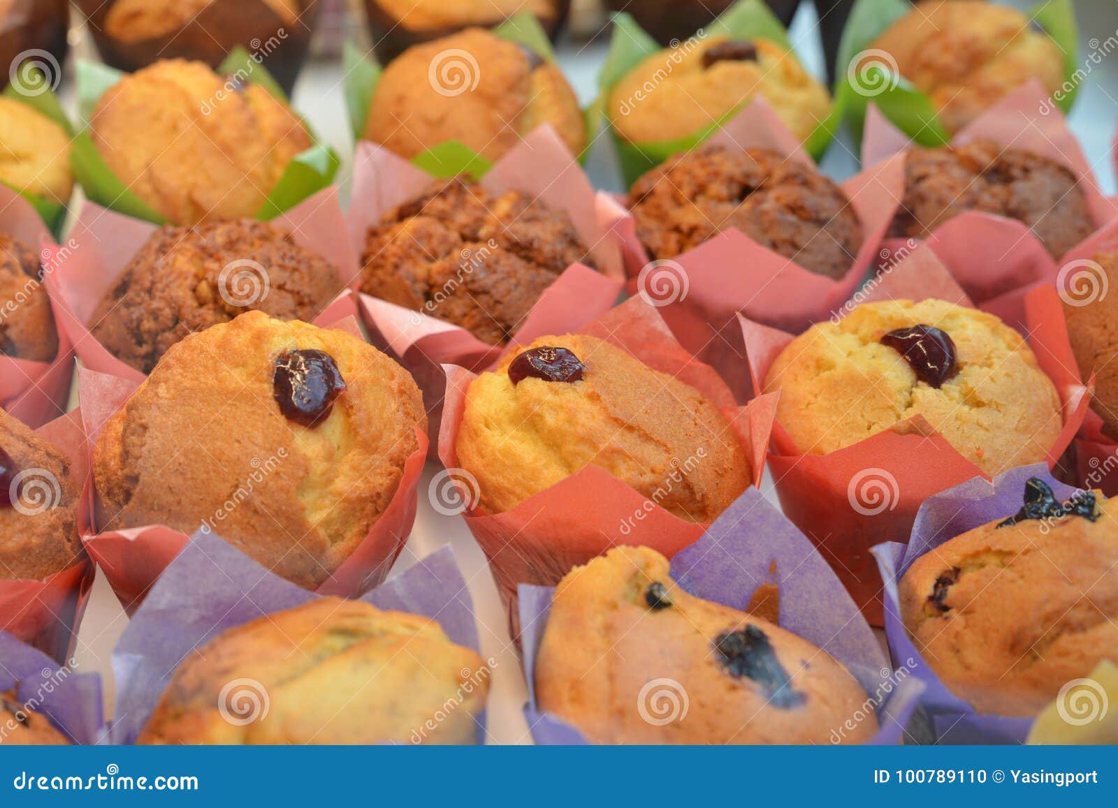 Colorful Nicely Decorated Muffins Stock Photo - Image of cream ...