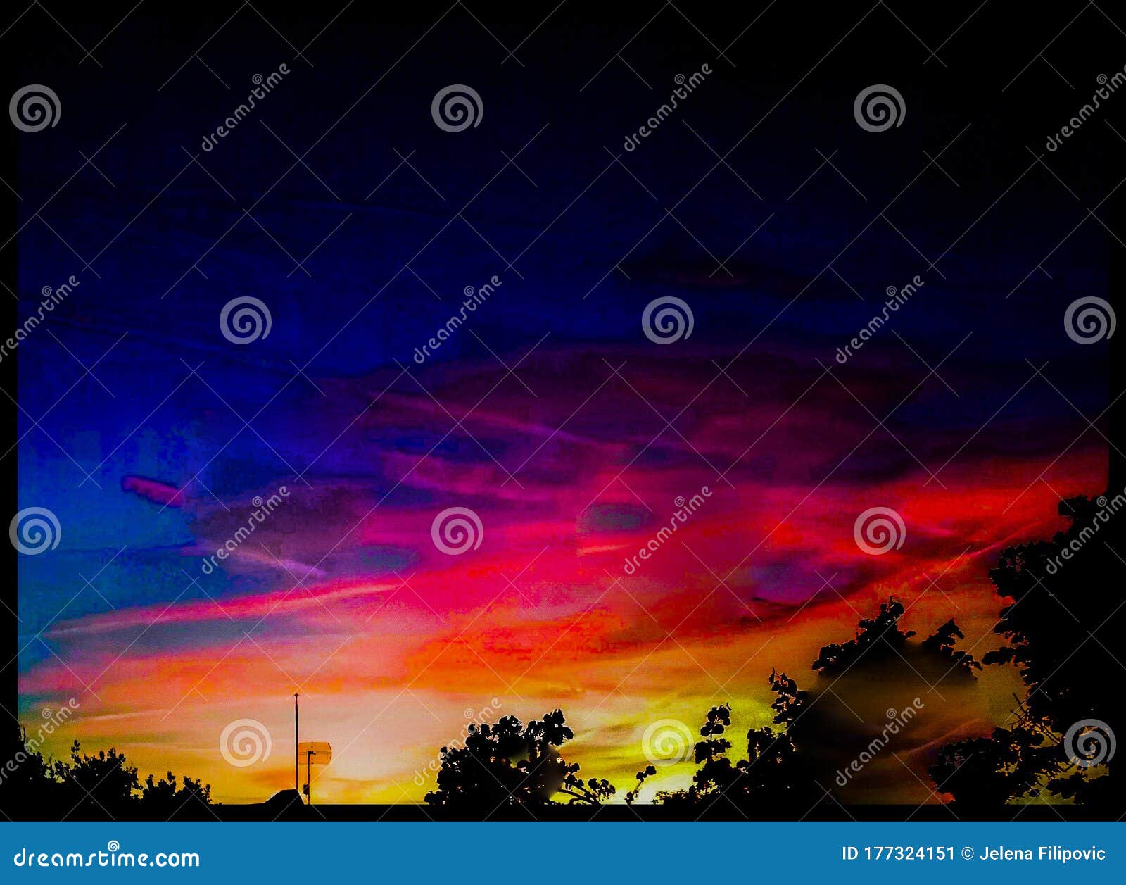 Colorful night stock image. Image of dark, orange, beautifulsky - 177324151