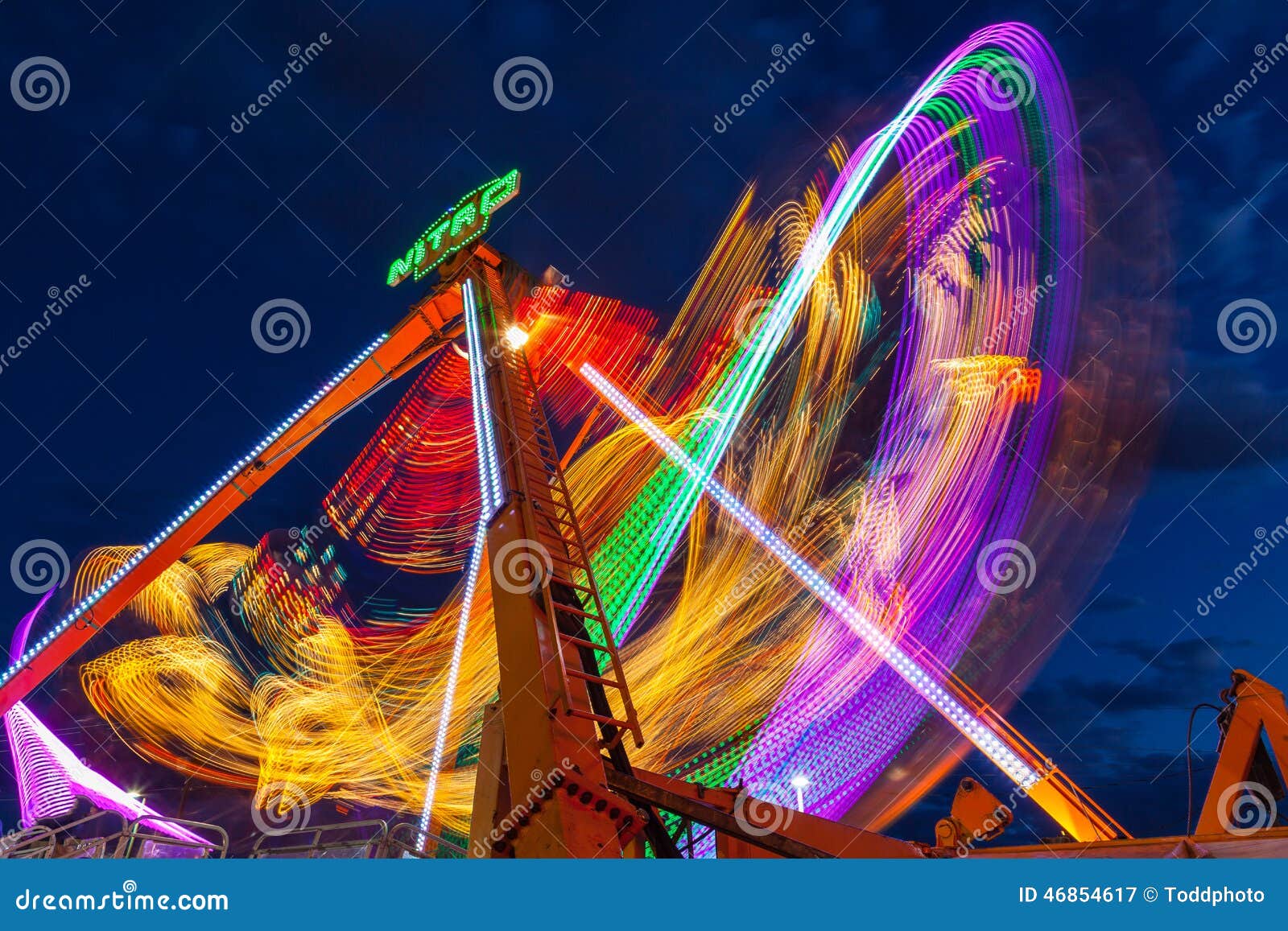 Colorful Night Ride stock image. Image of dizzy, bulb - 46854617