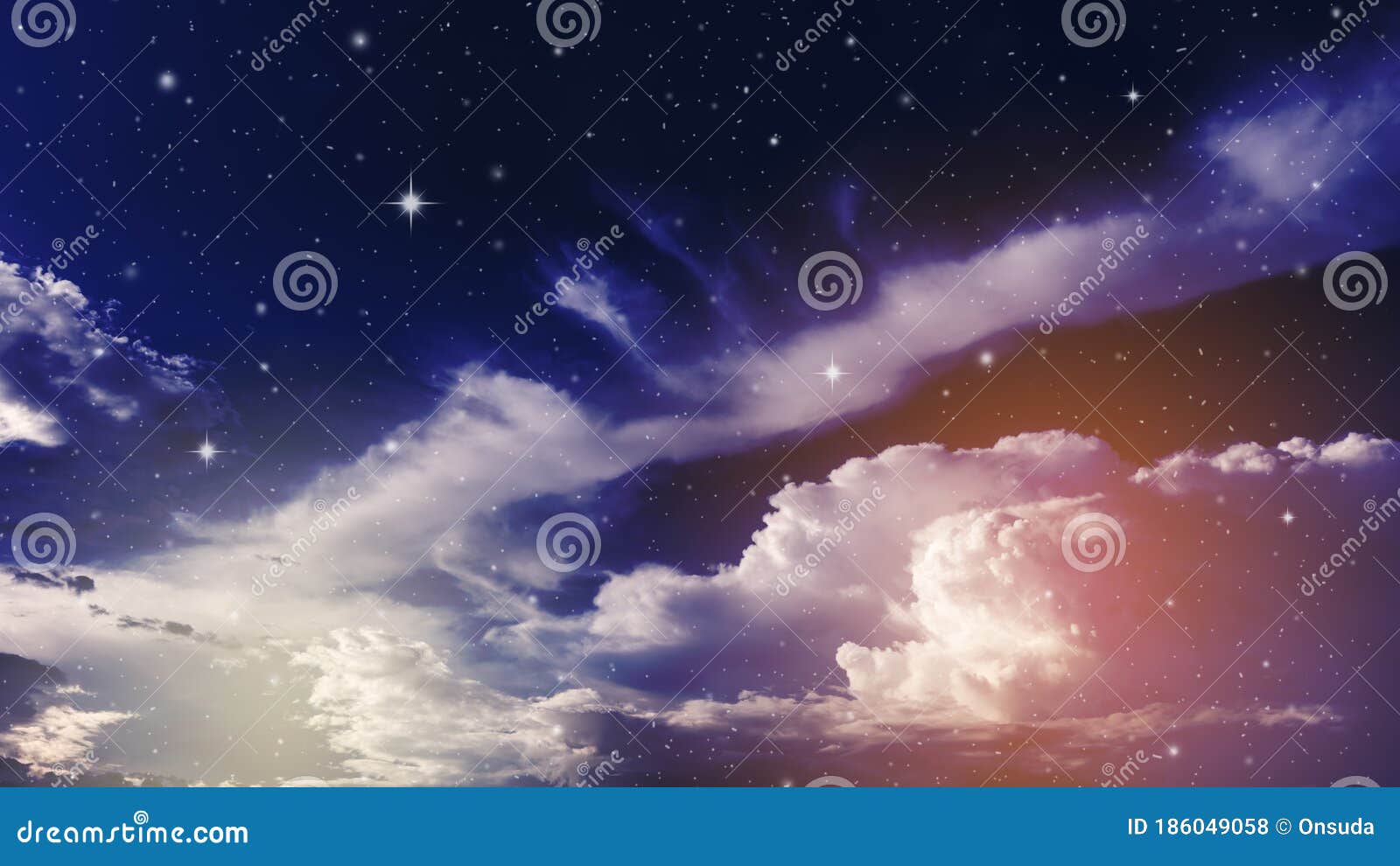 Colorful Night Sky with Stars Stock Photo - Image of background, cloudy ...