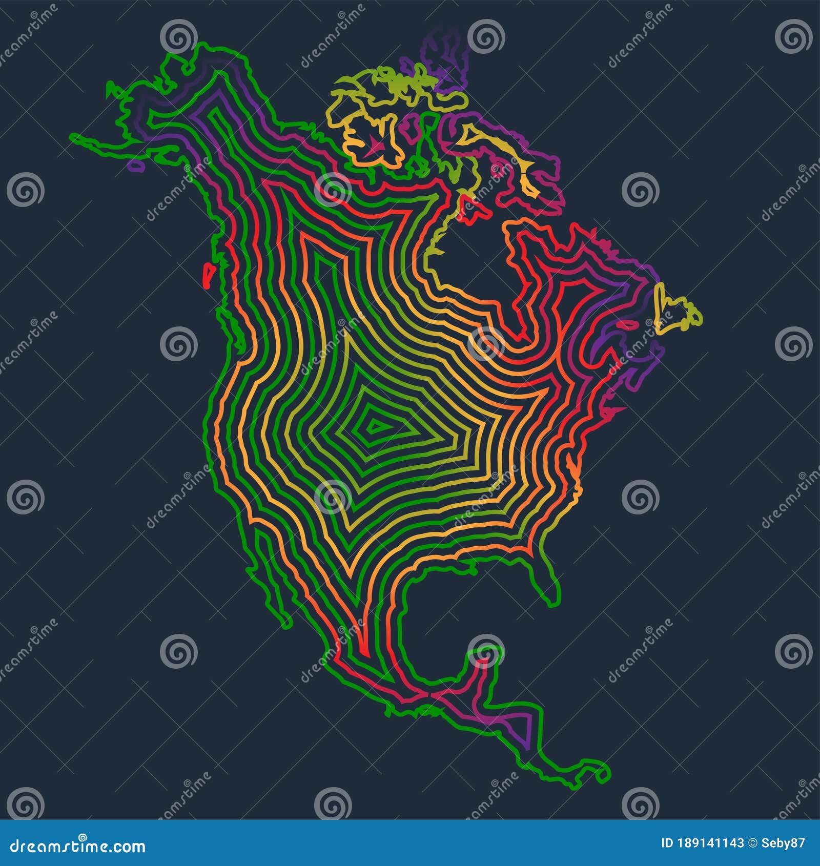 Colorful North America Political Map With Clearly Labeled, Separated ...