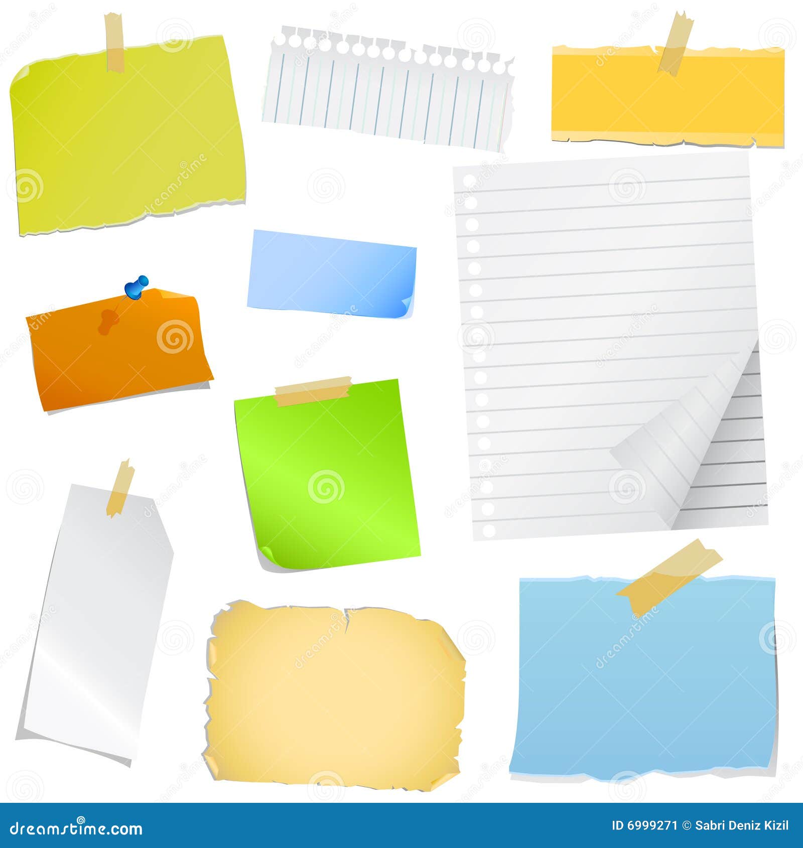 Colorful note paper stock vector. Illustration of inspiration - 6999271