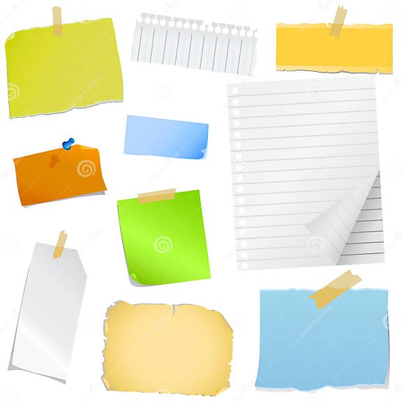 Colorful note paper stock vector. Illustration of inspiration - 6999271