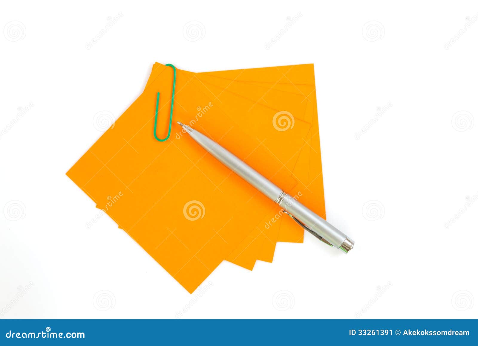 Colorful Note Paper with Clips Isolated on White Background Stock Image ...