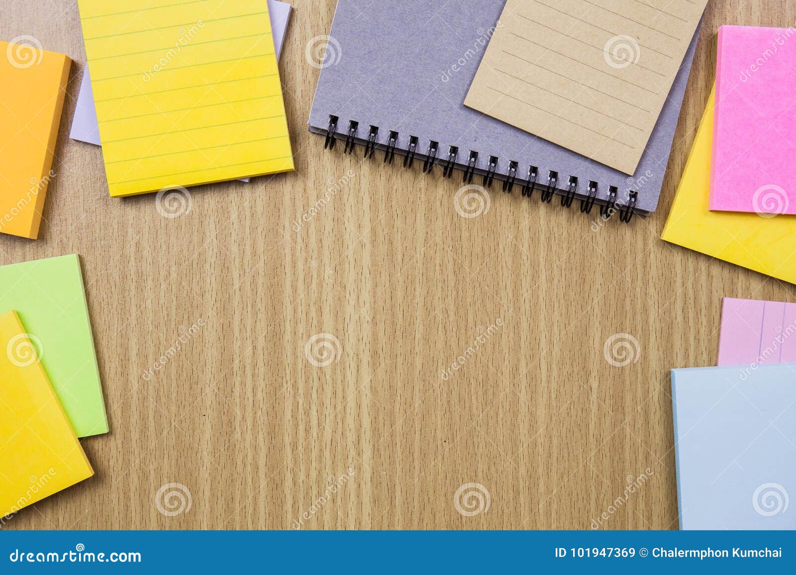 Colorful Note Paper on Table Stock Image - Image of topic, note: 101947369