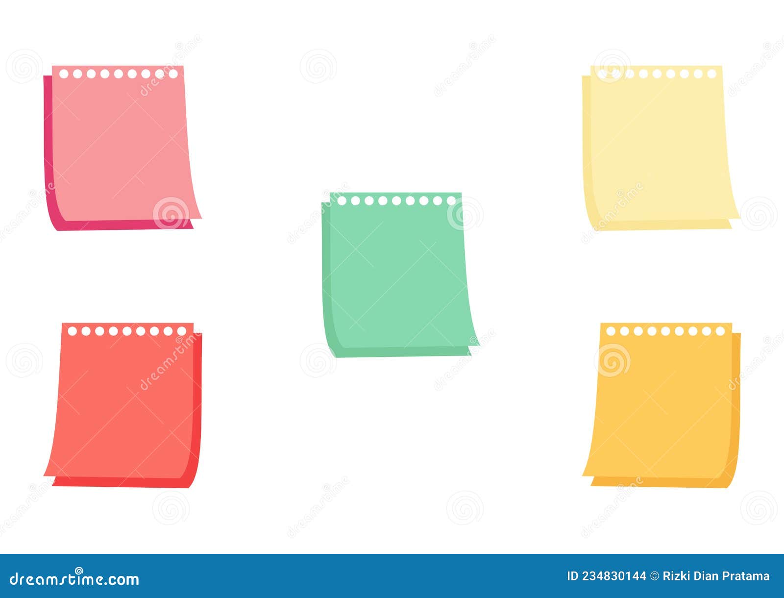 Colorful Note Paper with Business and Education Theme Stock Vector ...