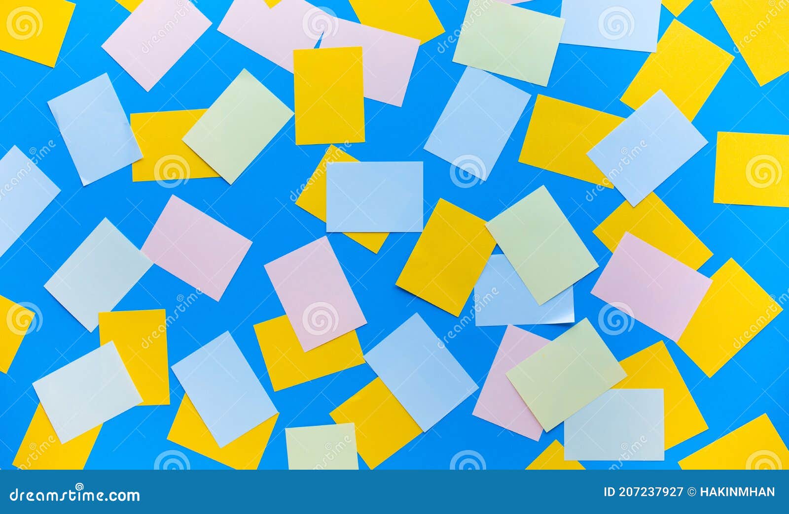 Colorful Note Papper on Blue Background Stock Image - Image of concept ...