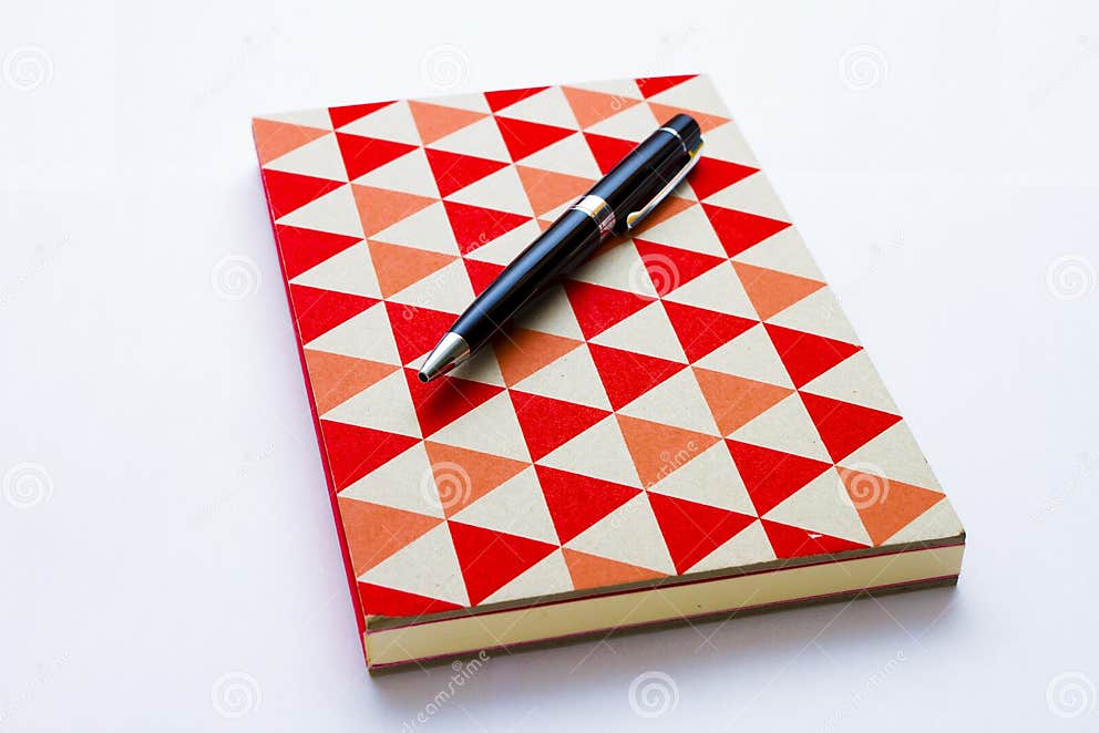 Colorful Notebook and Pen on the White Stock Image - Image of closed ...