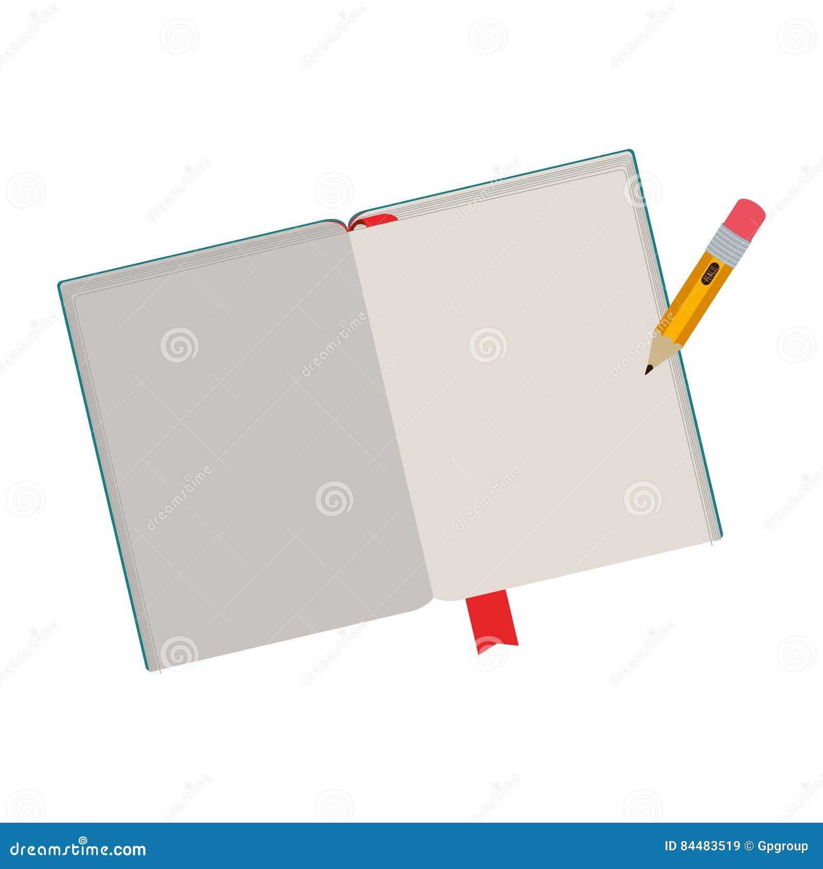 Colorful Notebook and Pencil with Ribbon Stock Vector - Illustration of ...
