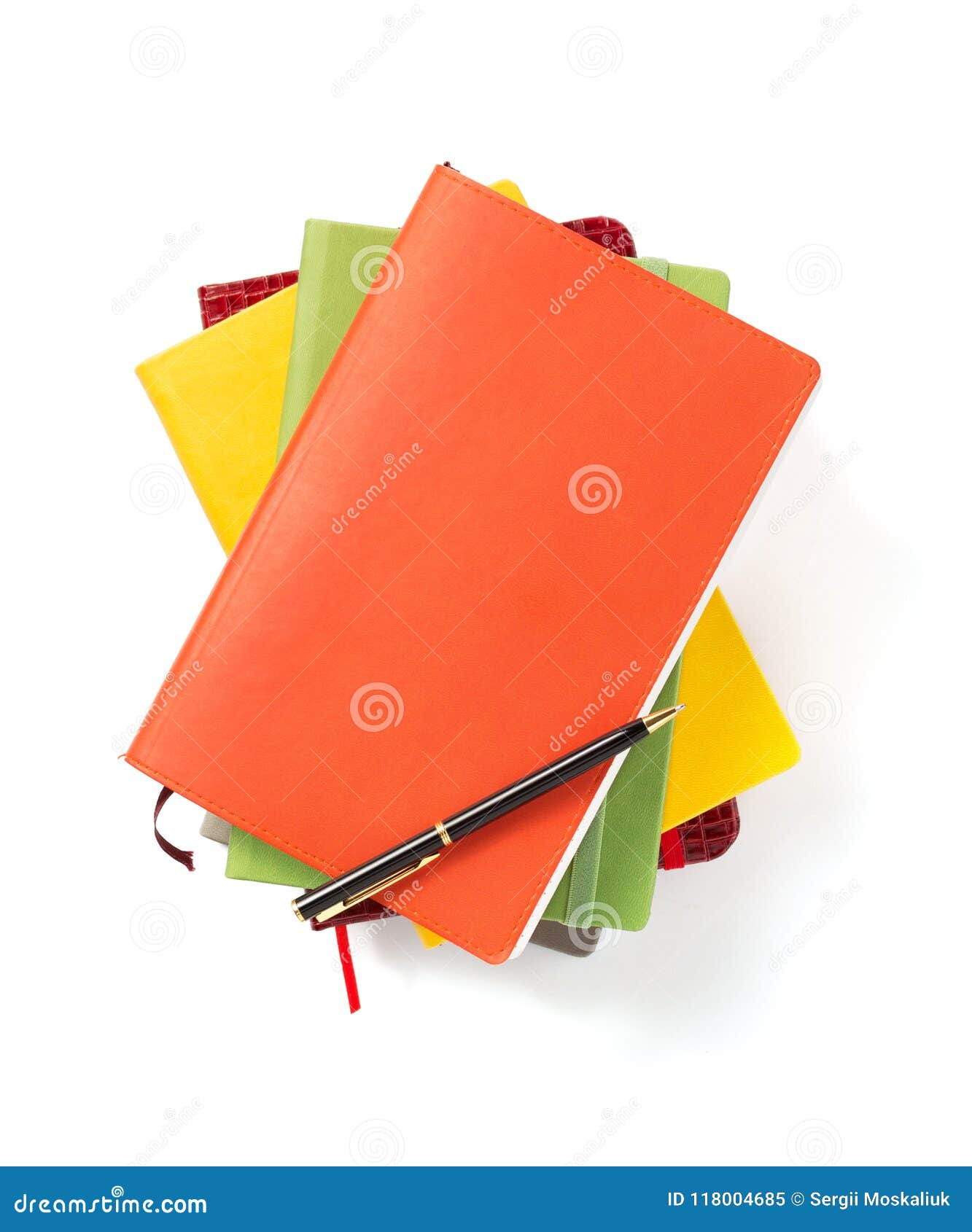 Colorful Notebook at White Background Stock Image - Image of concept ...