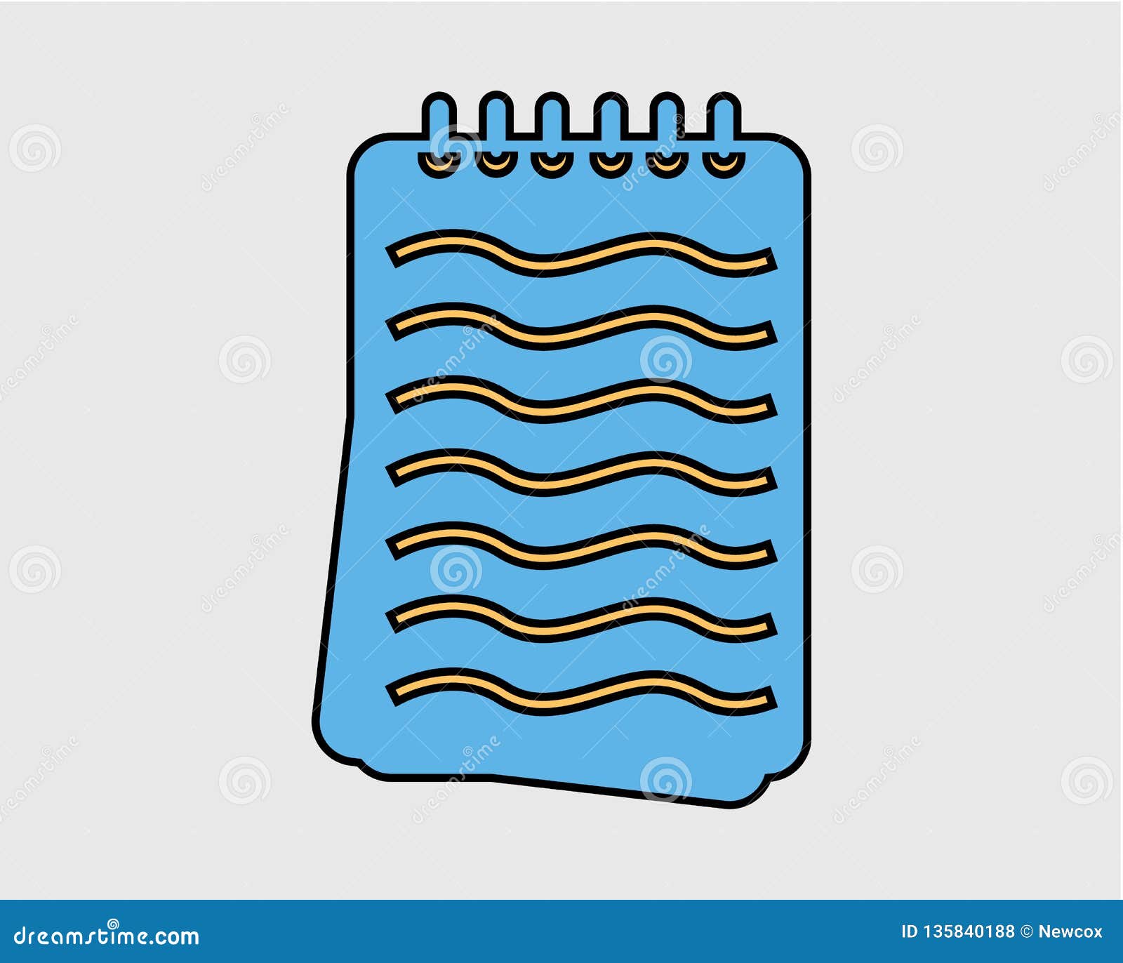 Colorful Notepad Icon stock vector. Illustration of binder - 135840188