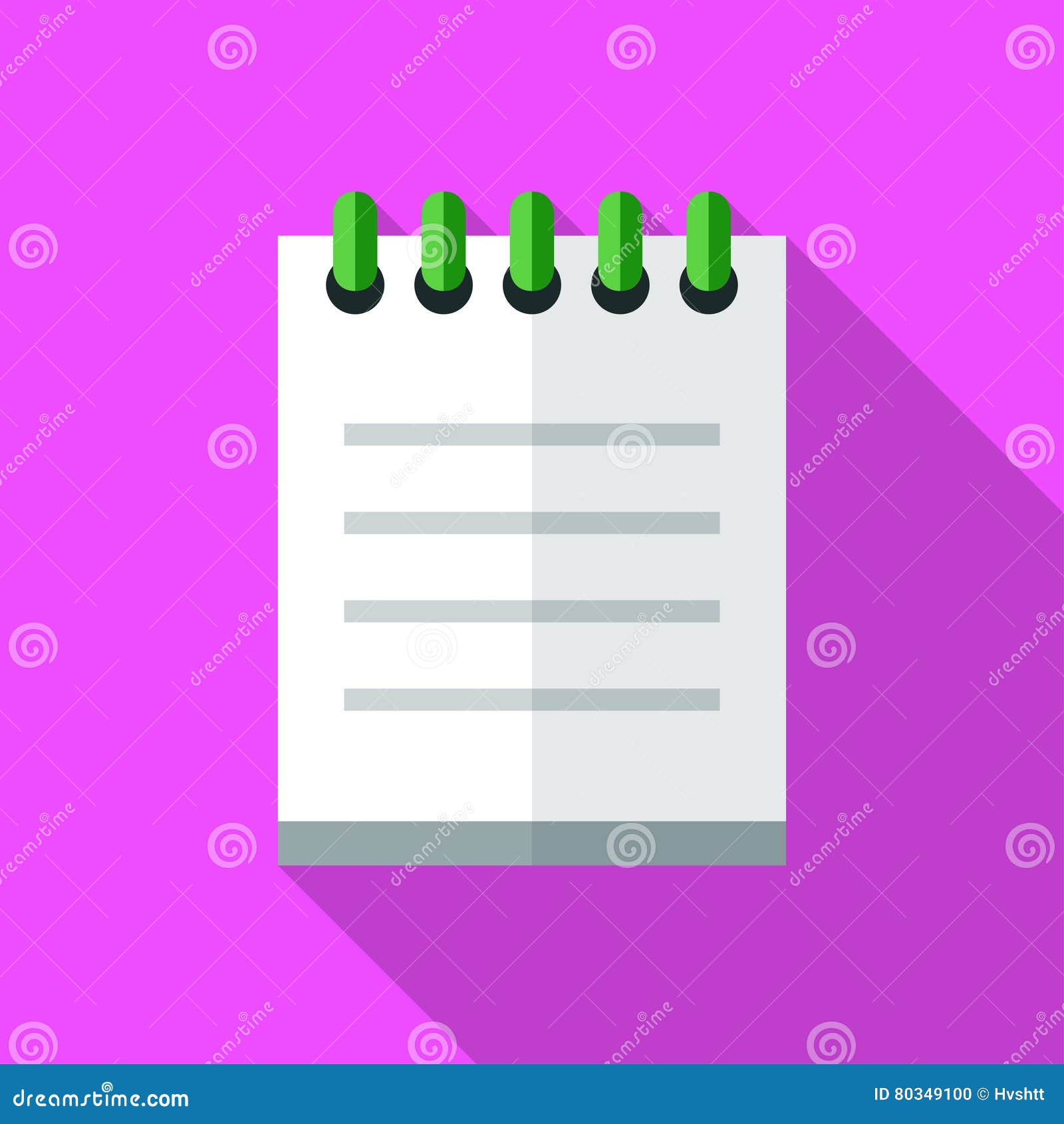 Colorful Notepad Icon in Modern Flat Style with Long Shadow Vector ...