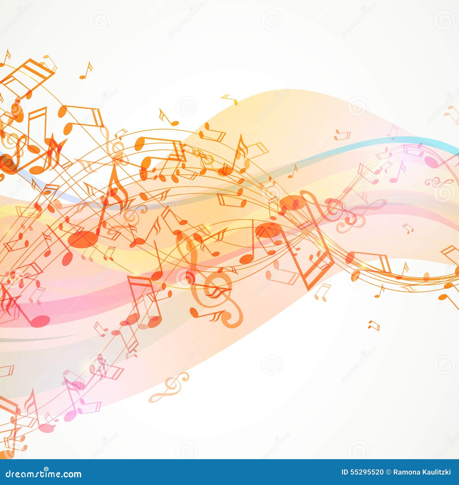 Colorful notes stock illustration. Illustration of musician - 55295520