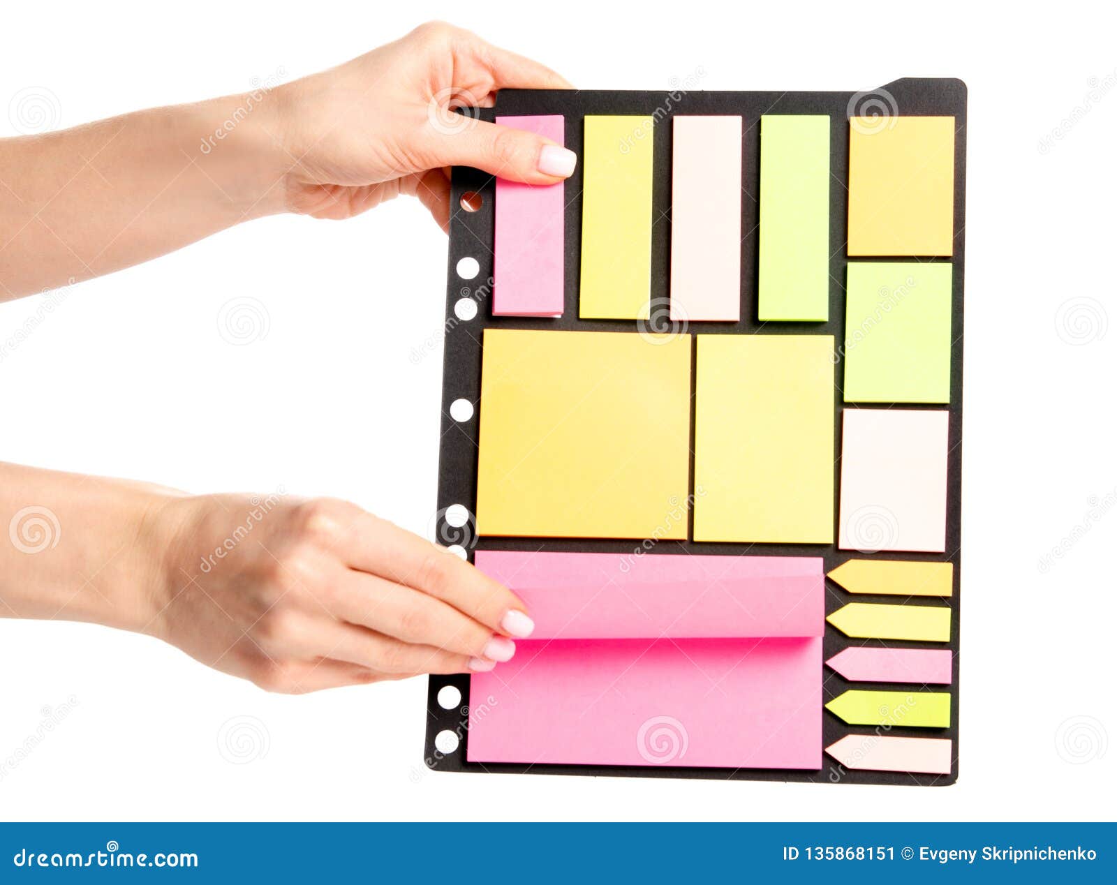 Colorful Notes Paper in Hand Stock Image - Image of letter, memo: 135868151