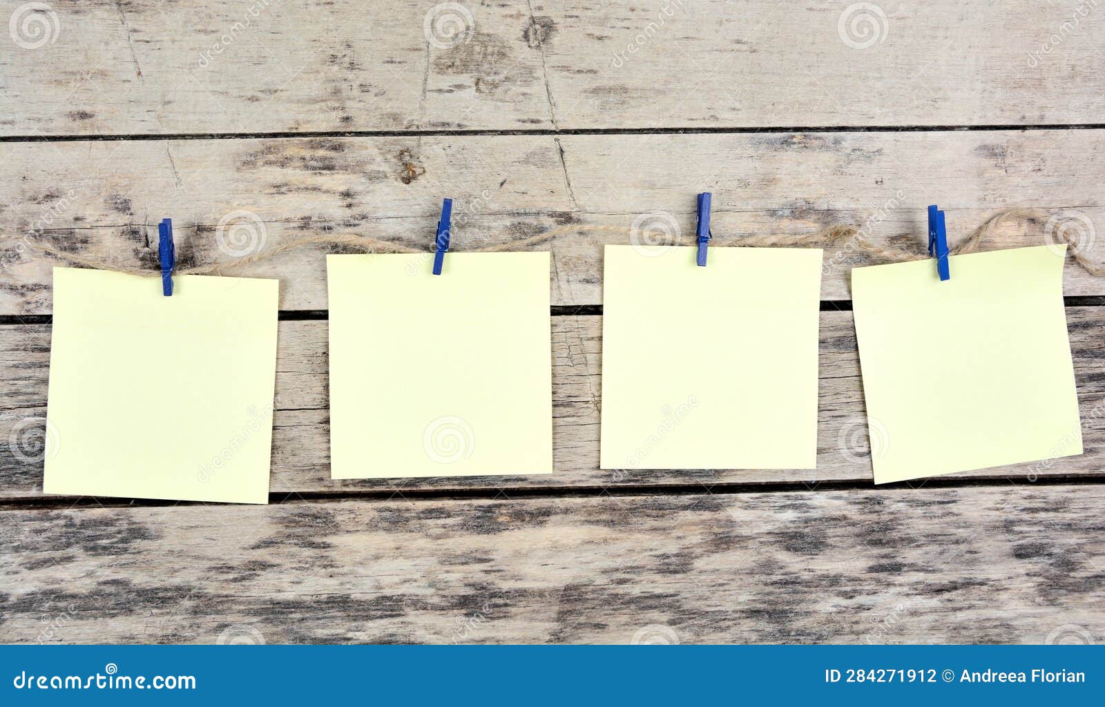 Colorful Notes Paper on a Wooden Table Stock Photo - Image of space ...