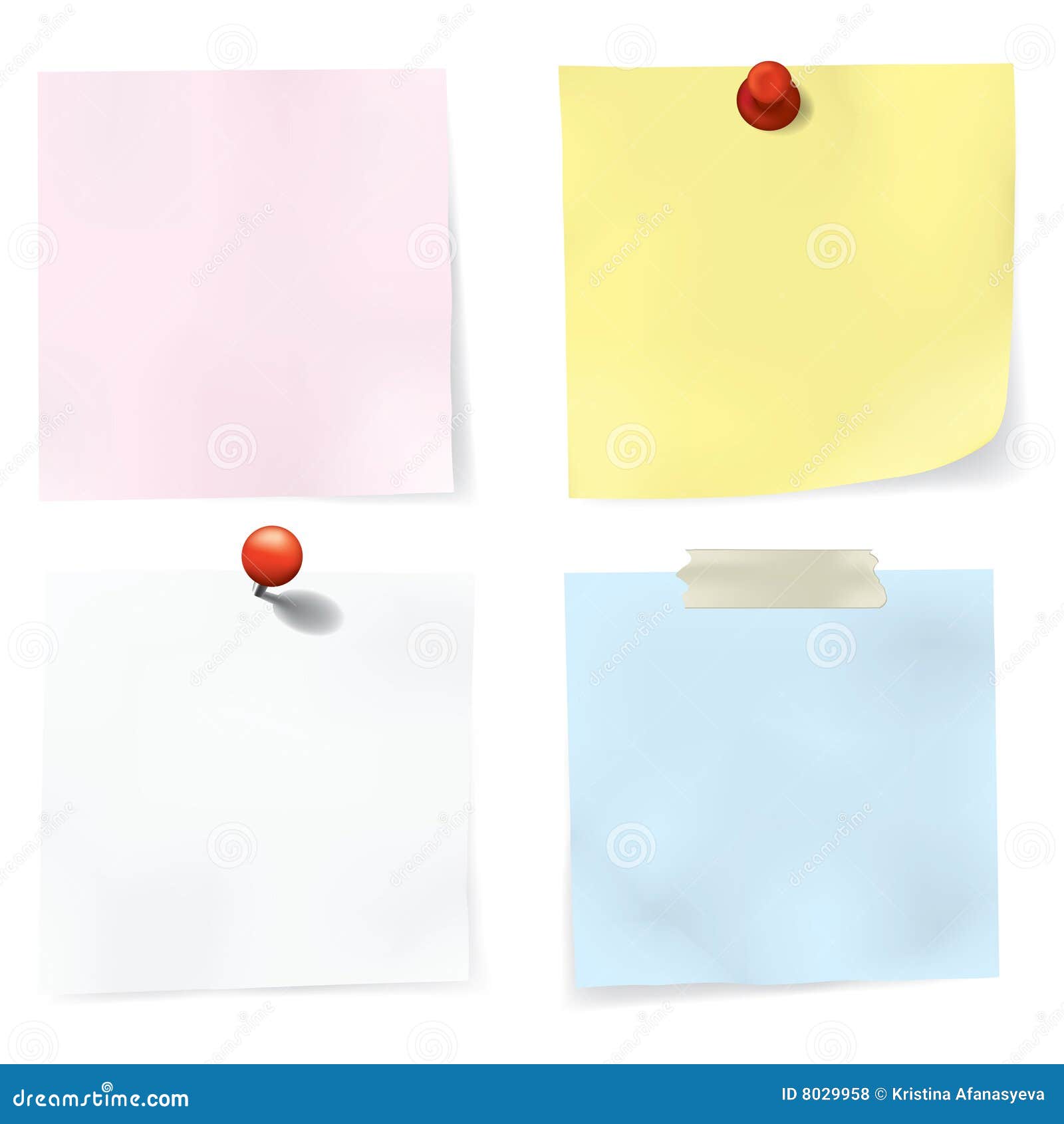 Colorful Notes Set stock vector. Illustration of design - 8029958