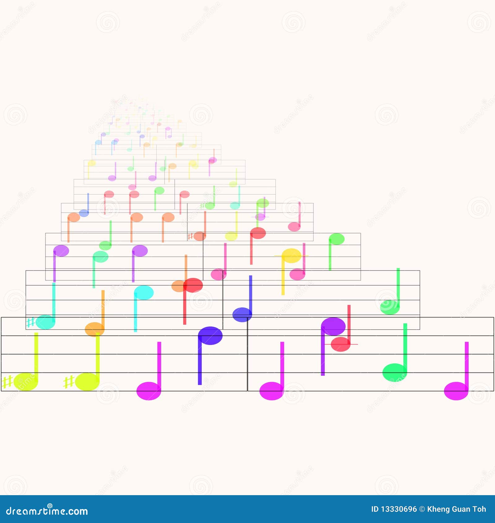 Colorful Notes Sheet Music Royalty Free Stock Image - Image: 13330696